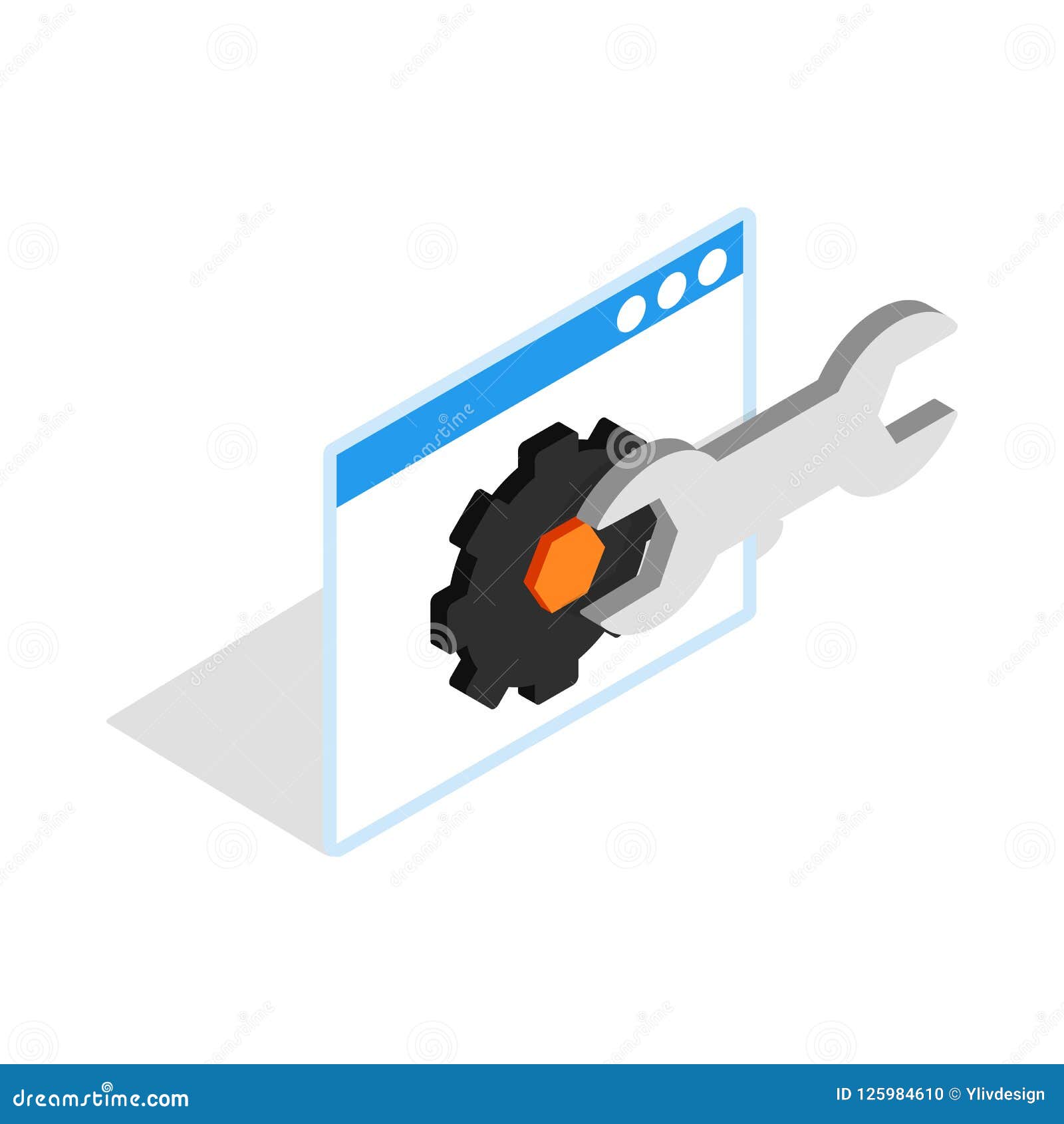 Computer Repair Icon, Isometric 3d Style Stock Illustration ...