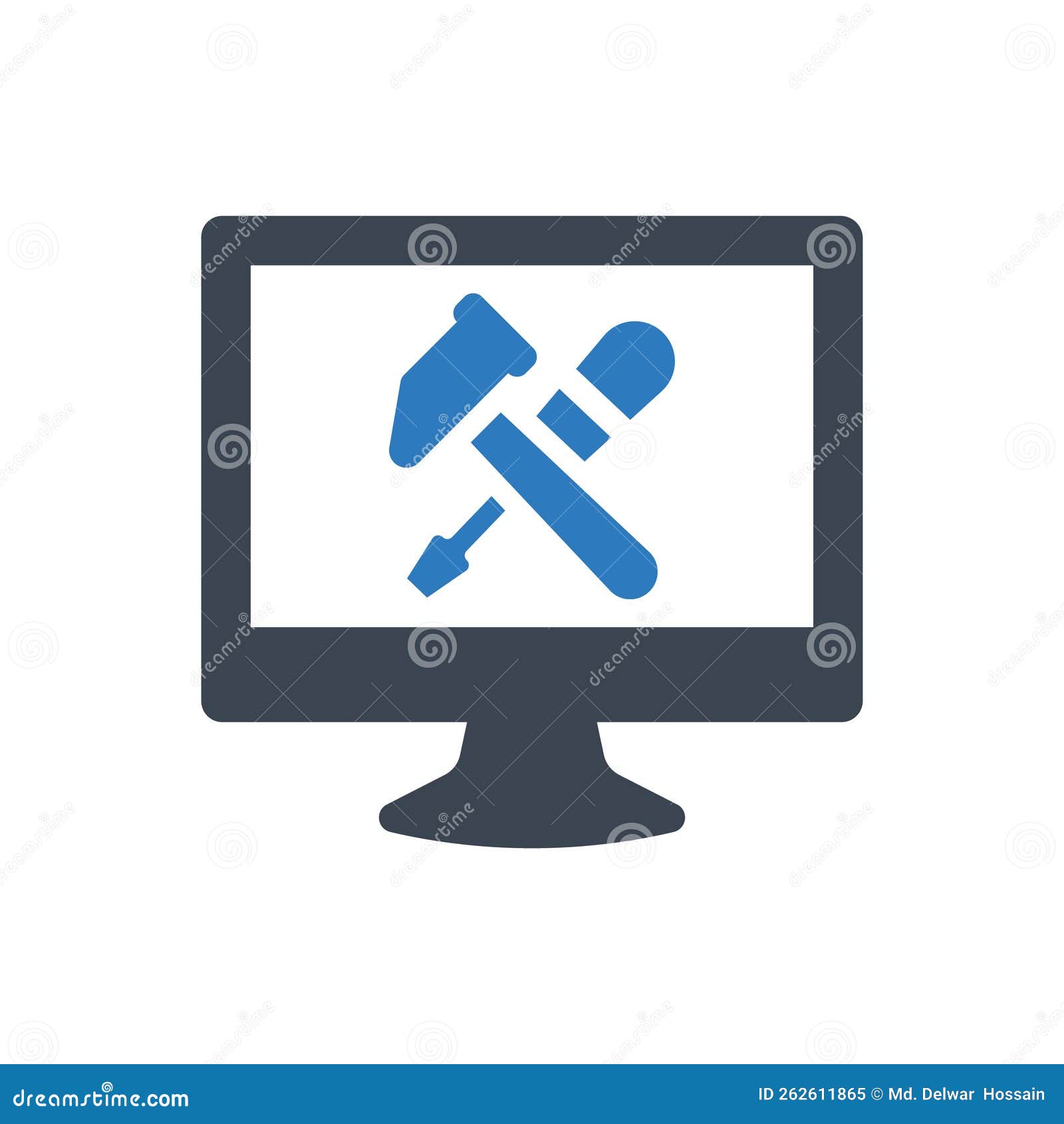 Computer repair icon stock vector. Illustration of vector - 262611865