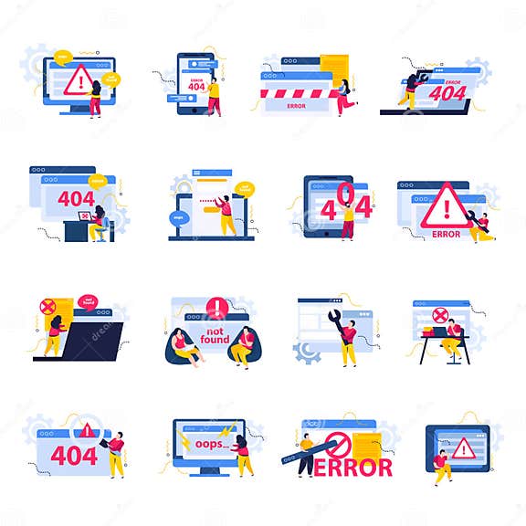 Computer Repair Icons Set stock vector. Illustration of technology ...