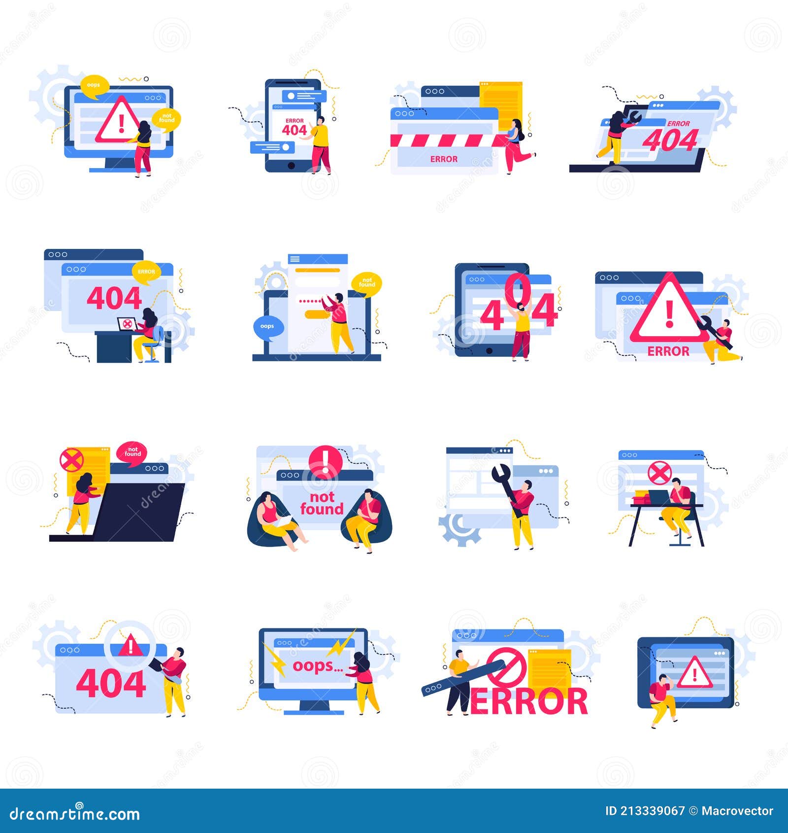 Computer Repair Icons Set stock vector. Illustration of help - 213339067
