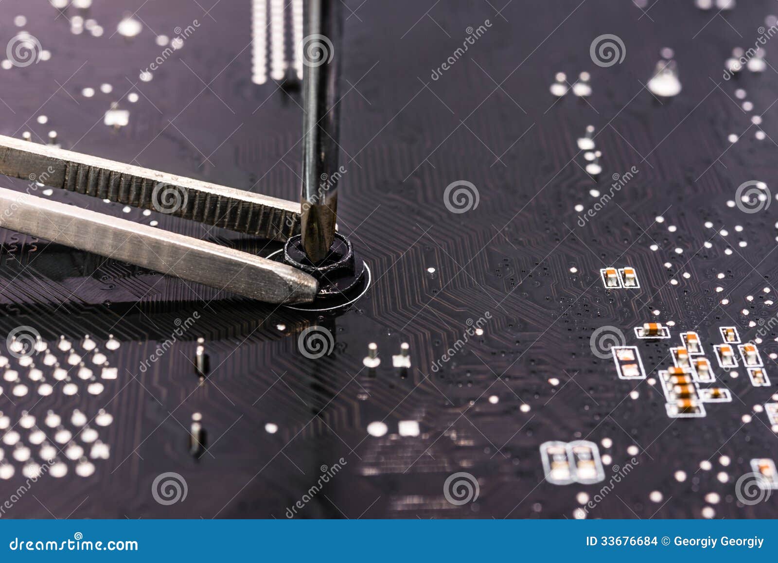 Computer Repair, Installation Motherboard Stock Photo - Image of ...