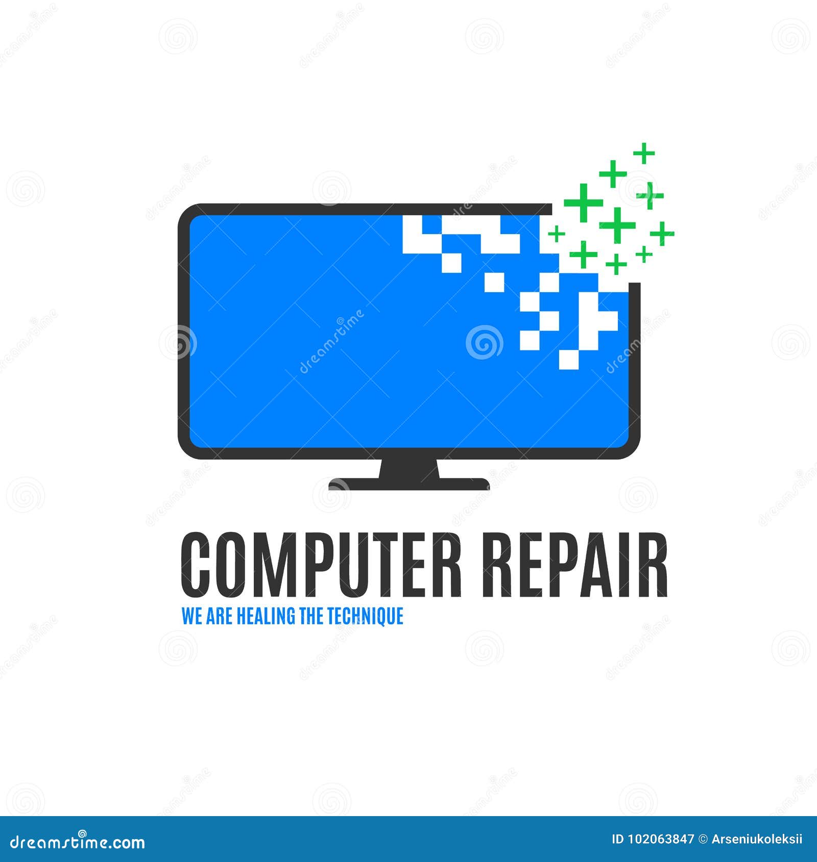 Computer repair logo stock vector. Illustration of company - 102063847