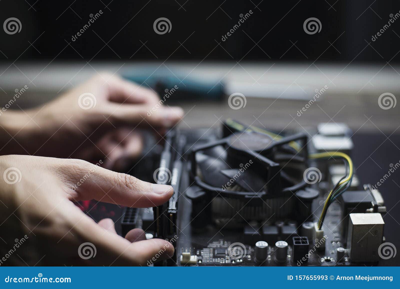 Computer Repair and Maintenance Stock Image - Image of motherboard ...