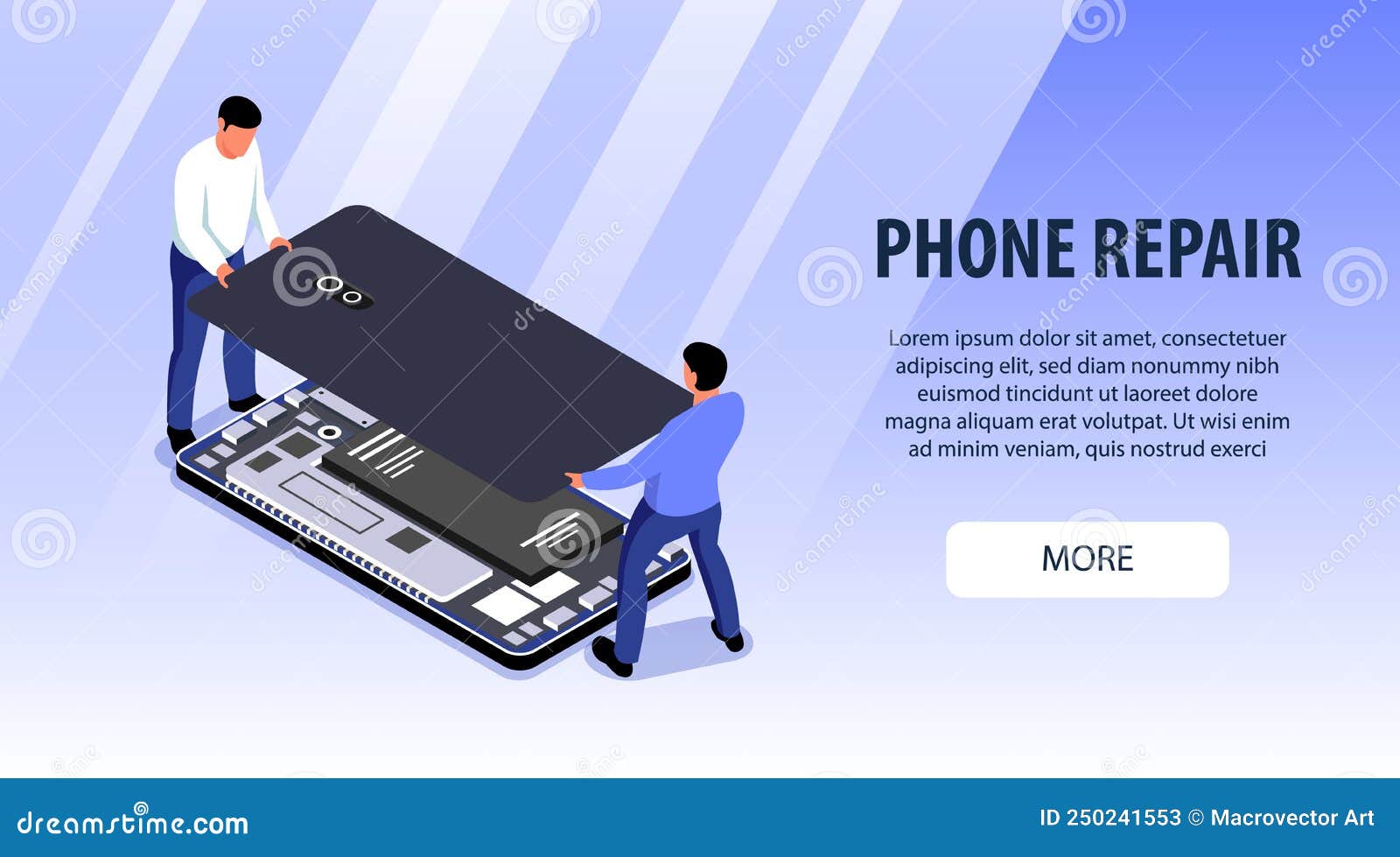 Computer Repair Service Banner Stock Vector - Illustration of business ...