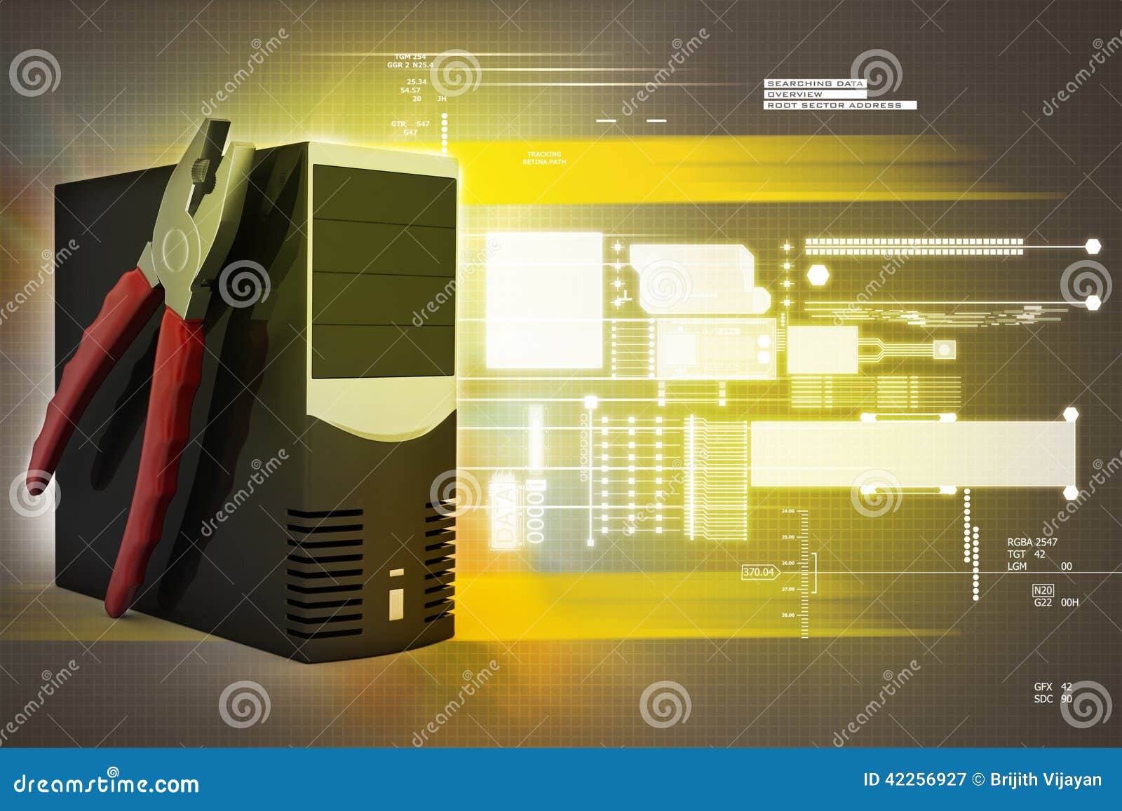 Computer Repair Service Concept Stock Illustration - Illustration of ...