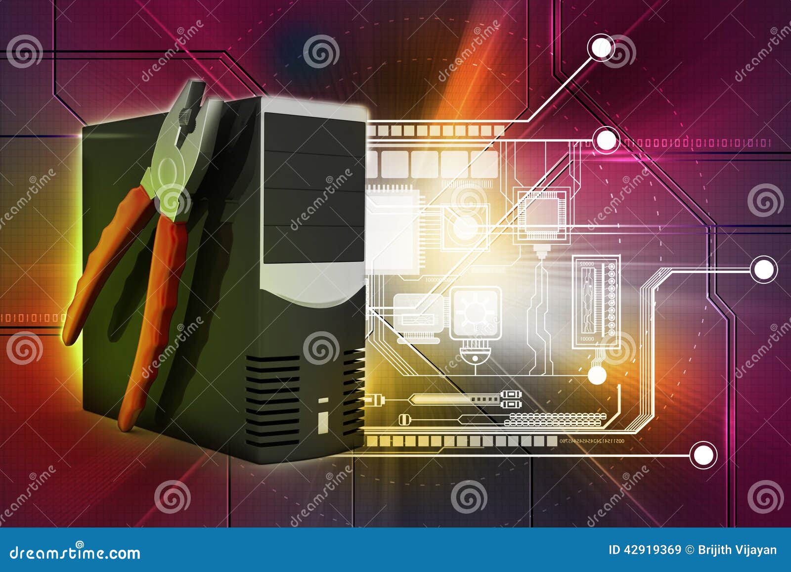 Computer Repair Service Concept Stock Illustration - Illustration of ...