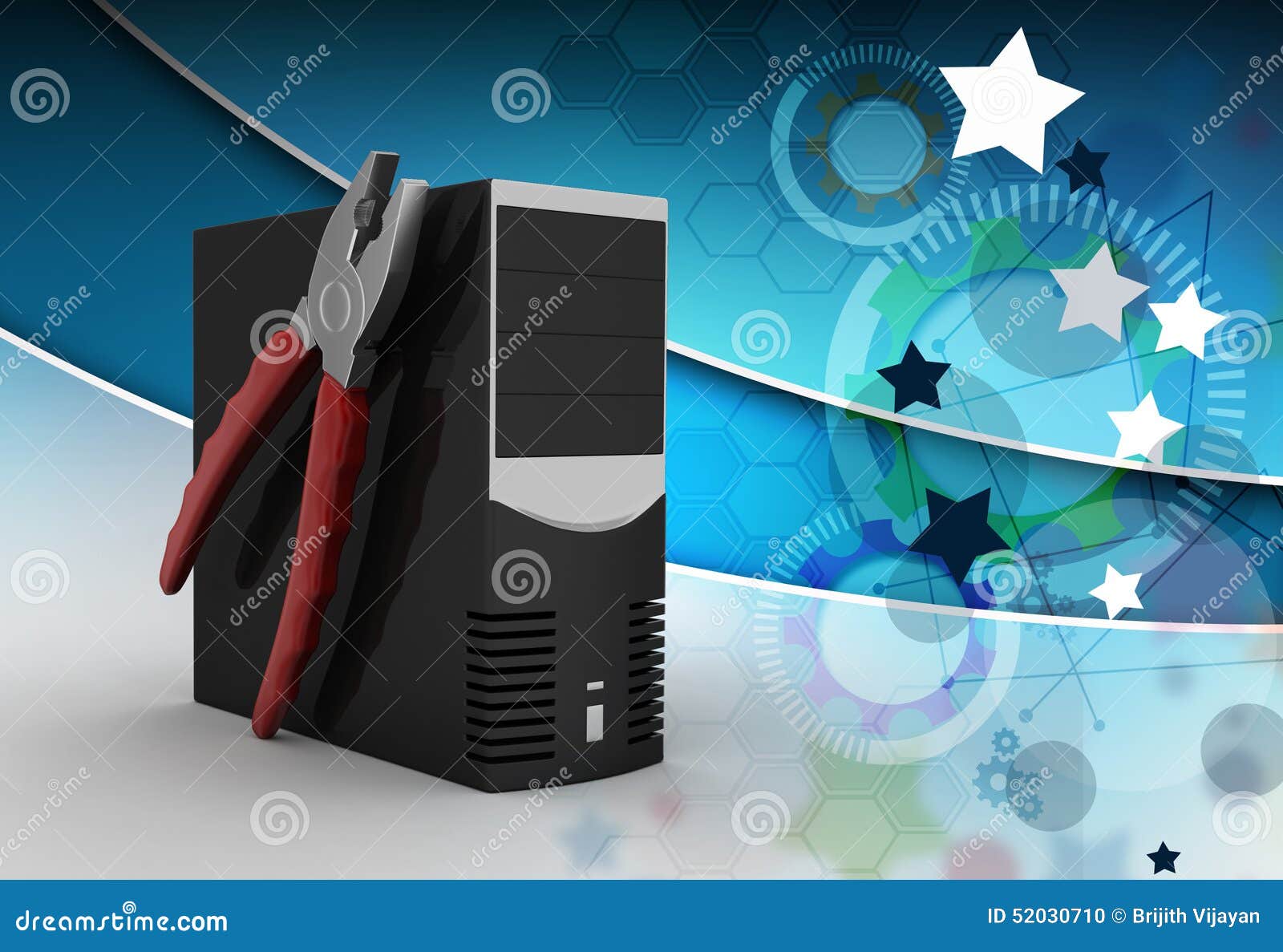 Computer Repair Service Concept Stock Illustration - Illustration of ...