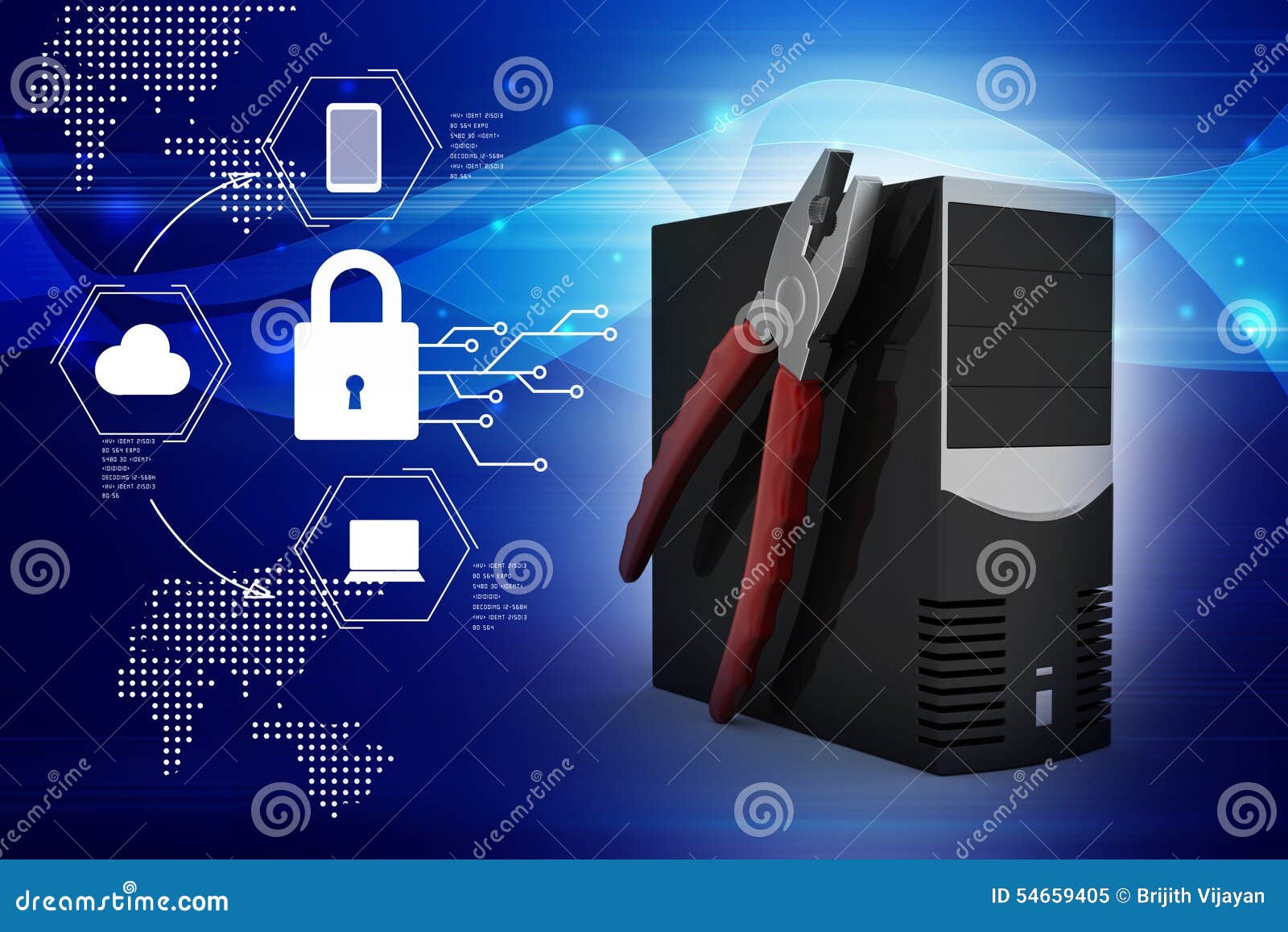 Computer Repair Service Concept Stock Illustration - Illustration of ...