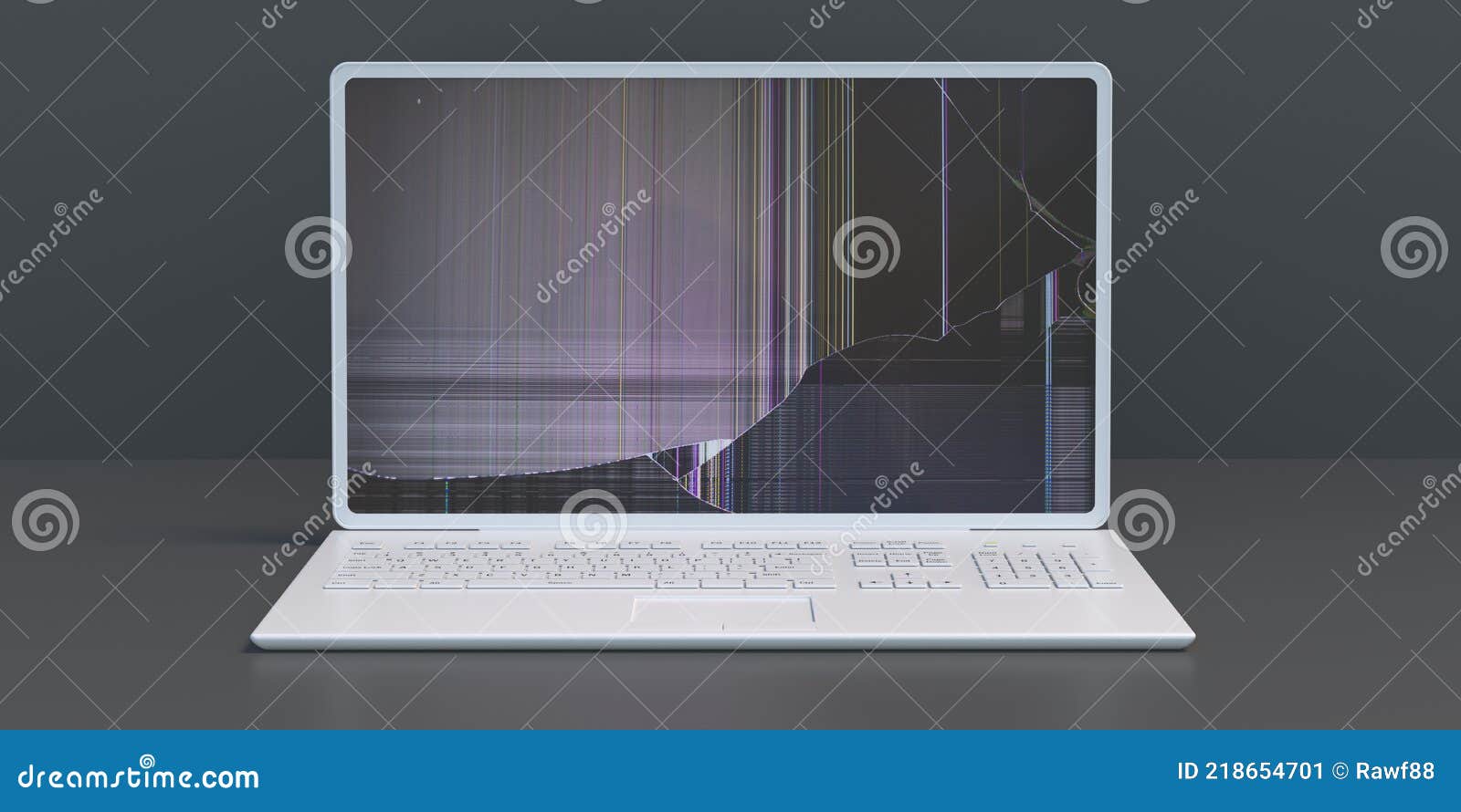 Computer Crashed. Breakdown Funny Cartoon Computer Character With With ...