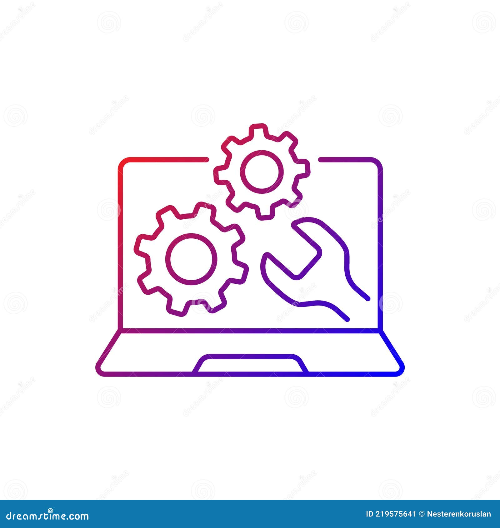 Computer Repair Service Gradient Linear Vector Icon Stock Vector ...