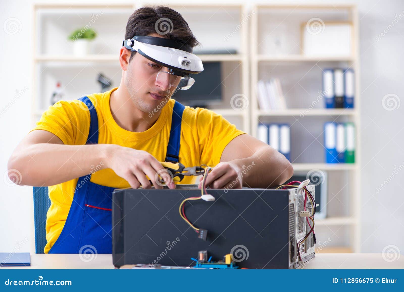 The Computer Repair Technician Repairing Hardware Stock Image - Image ...