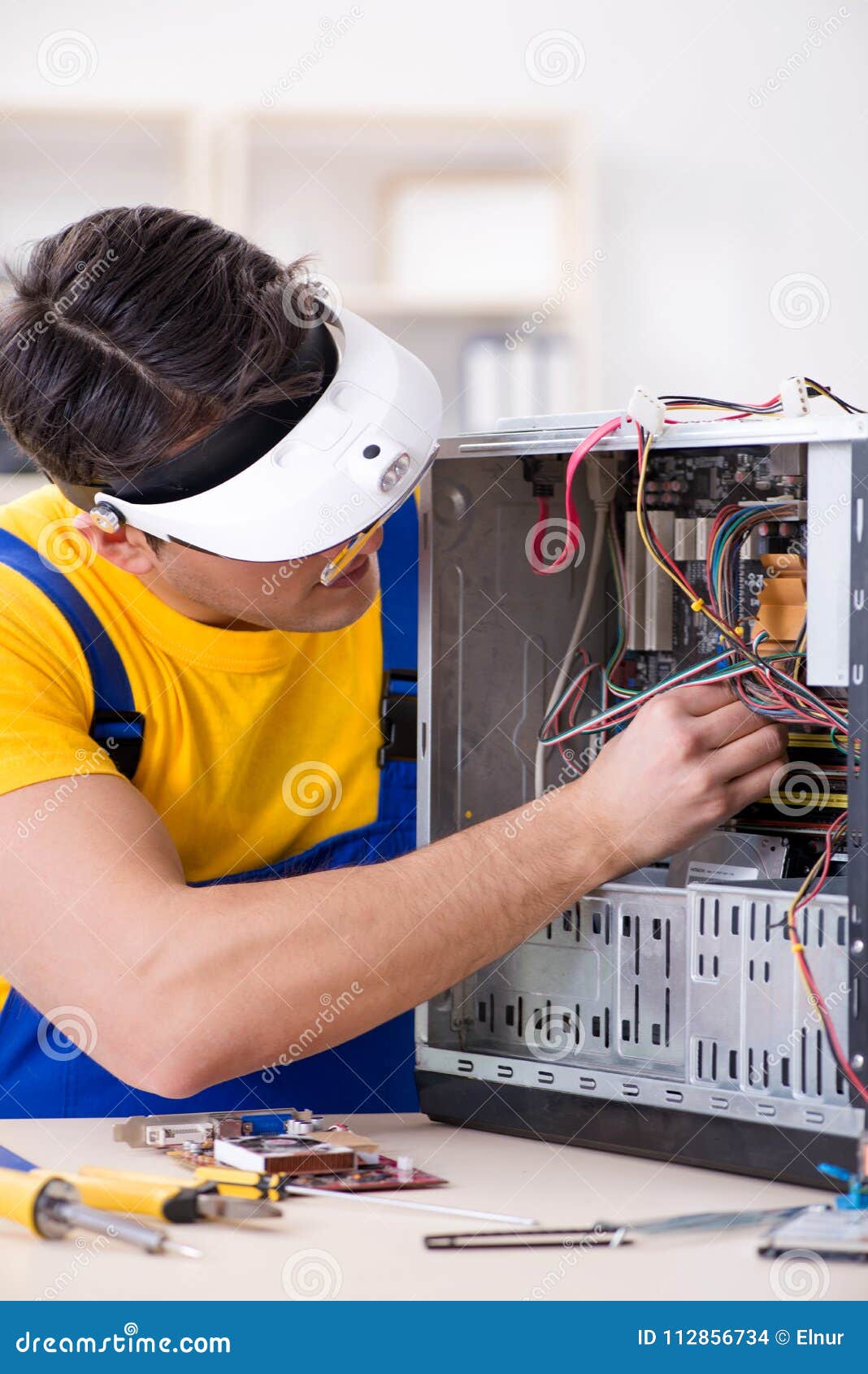 The Computer Repair Technician Repairing Hardware Stock Photo - Image ...