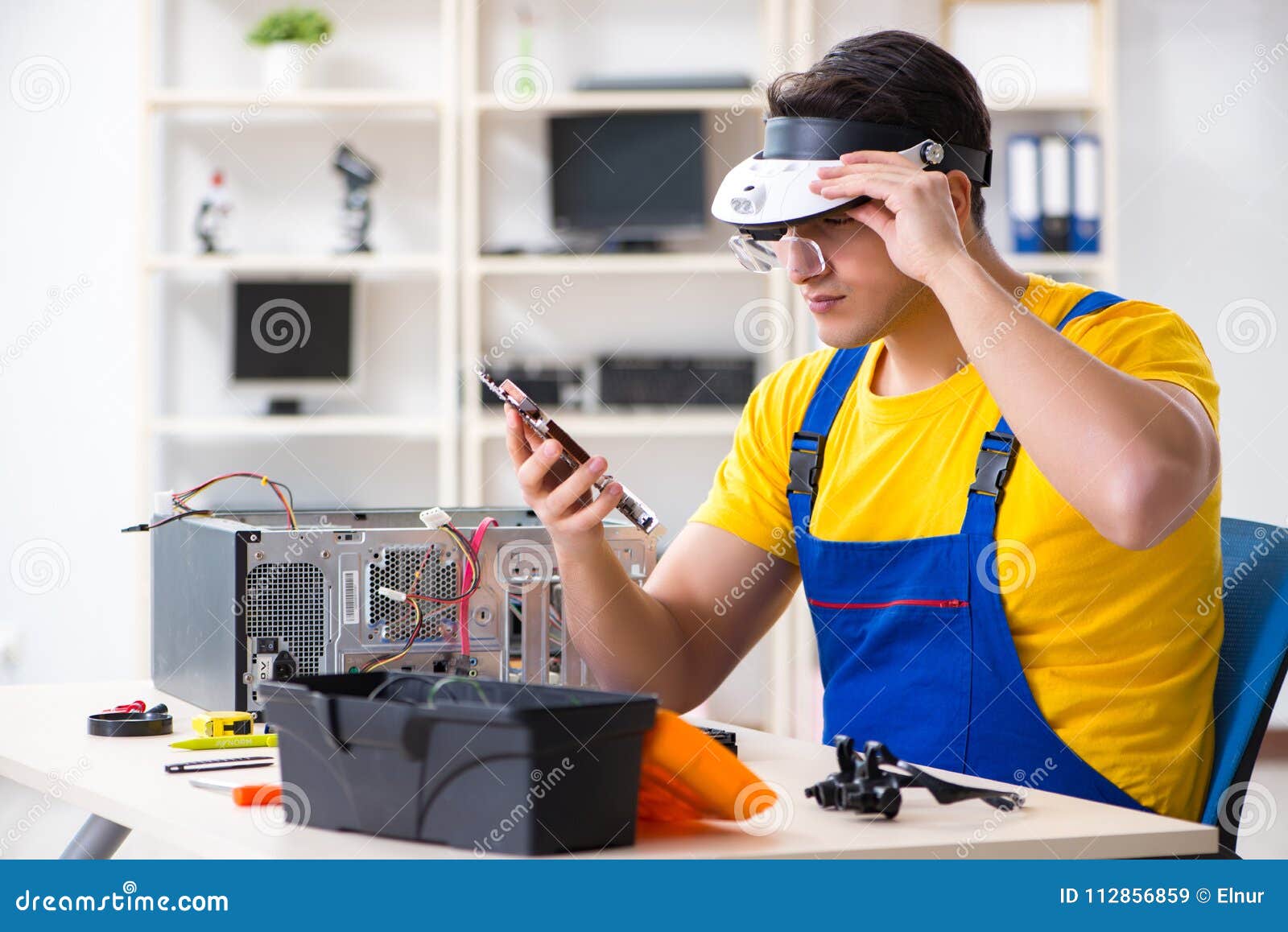 The Computer Repair Technician Repairing Hardware Stock Image - Image ...