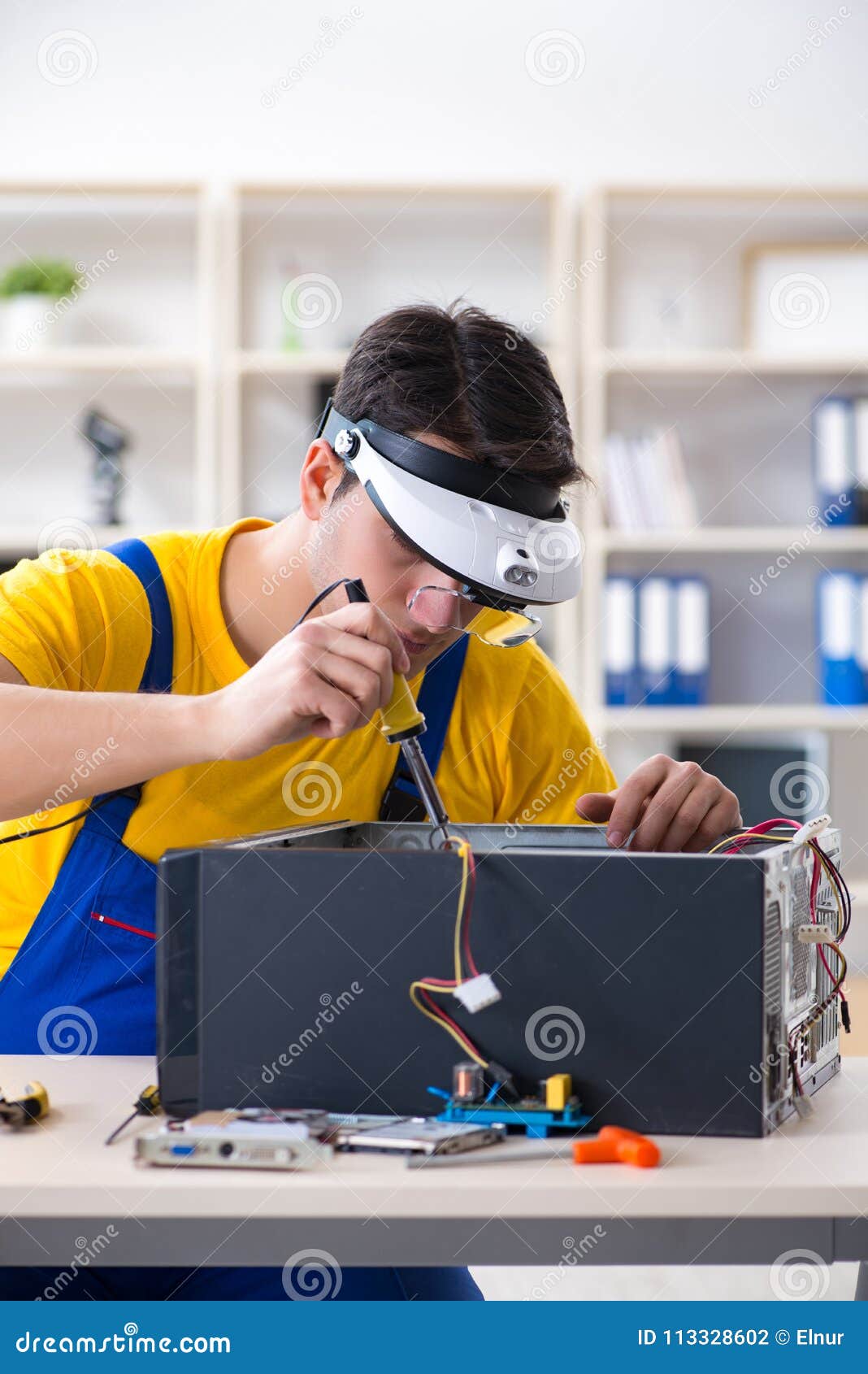 The Computer Repair Technician Repairing Hardware Stock Photo - Image ...