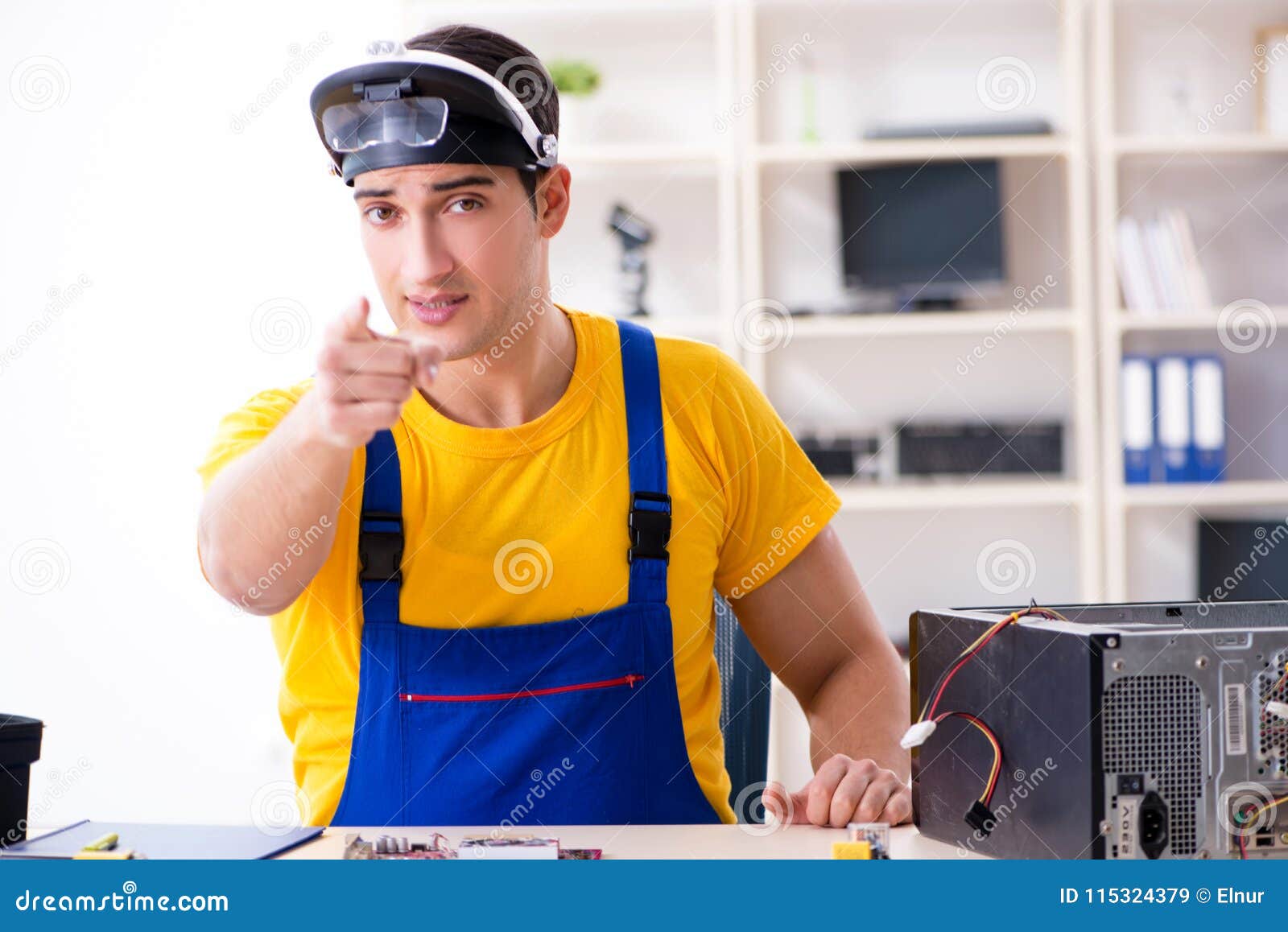 The Computer Repair Technician Repairing Hardware Stock Image - Image ...