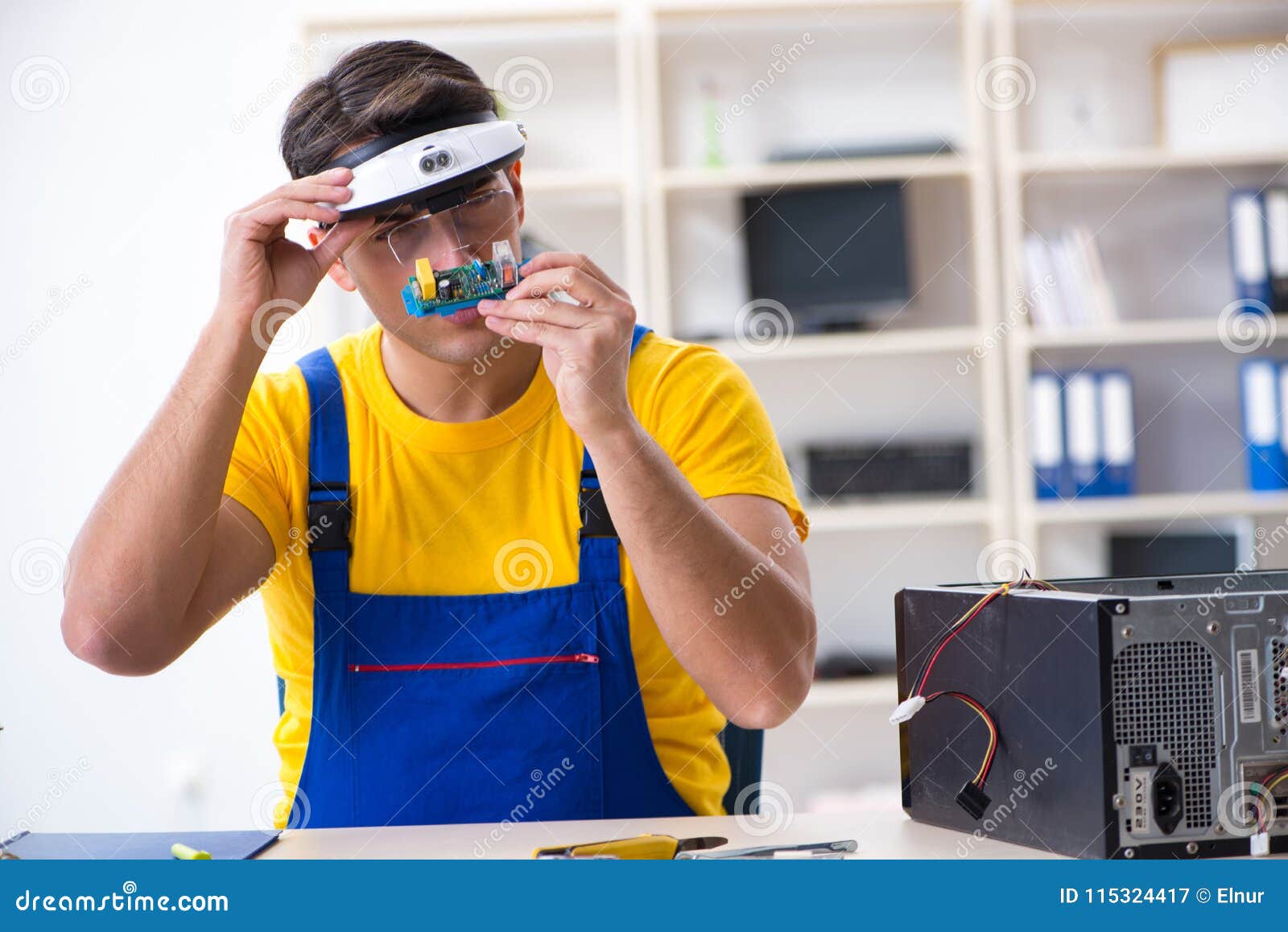 The Computer Repair Technician Repairing Hardware Stock Image - Image ...