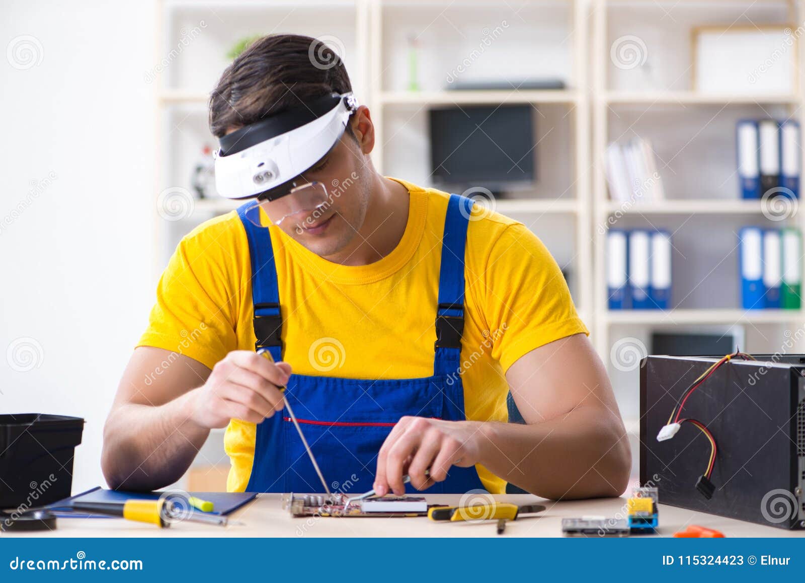 The Computer Repair Technician Repairing Hardware Stock Image - Image ...