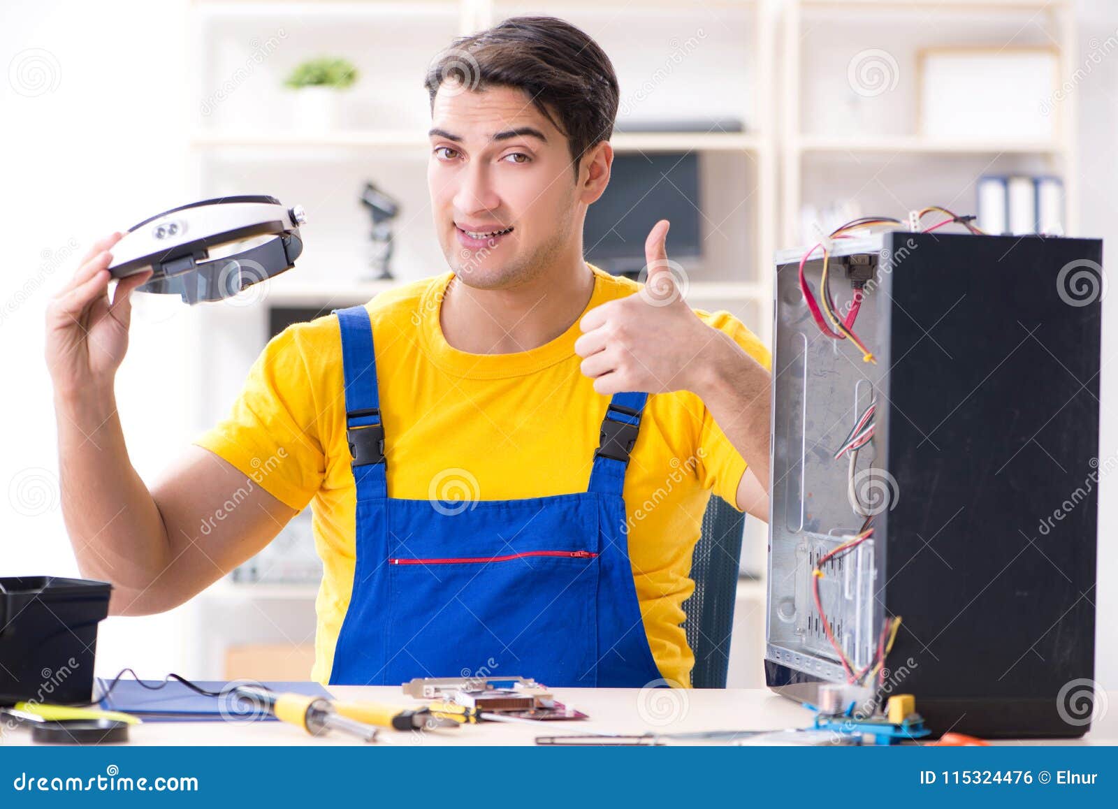 The Computer Repair Technician Repairing Hardware Stock Photo - Image ...
