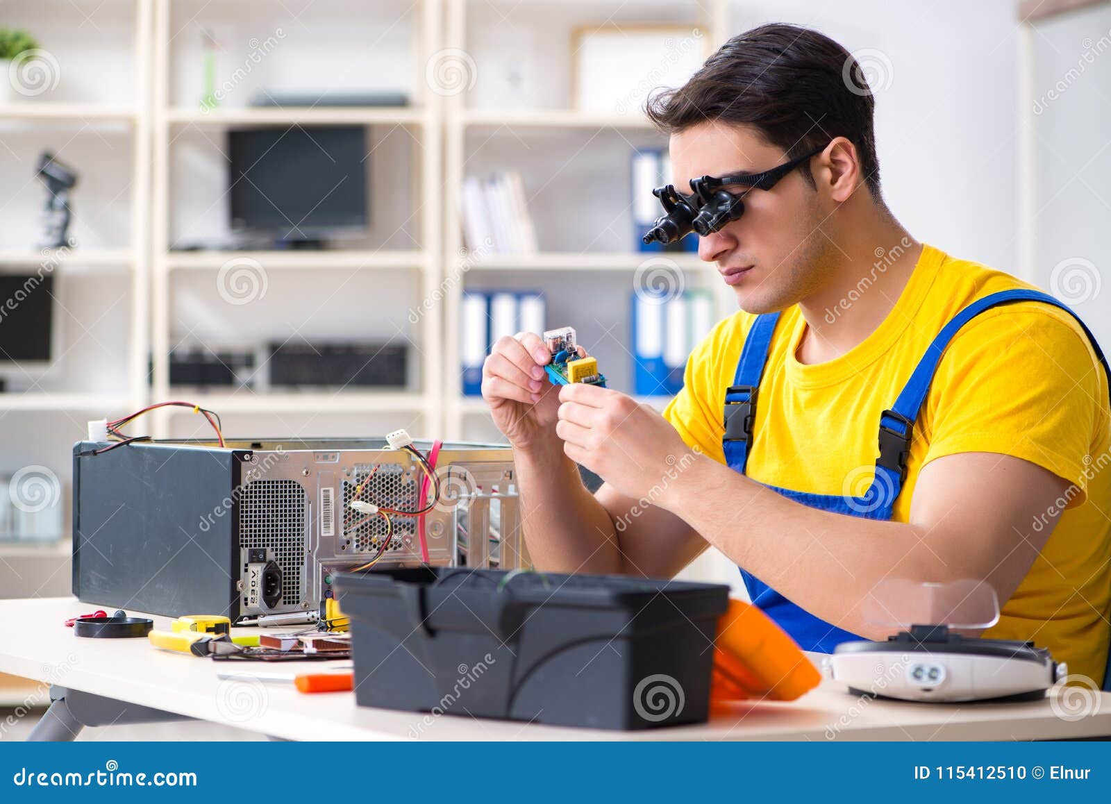 The Computer Repair Technician Repairing Hardware Stock Photo - Image ...