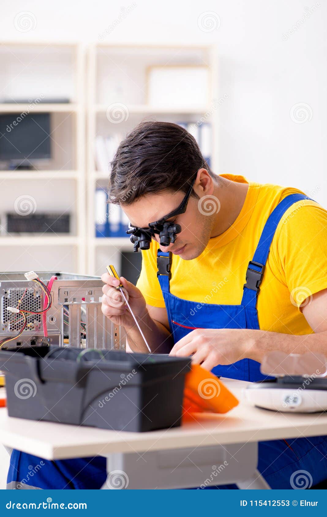 The Computer Repair Technician Repairing Hardware Stock Image - Image ...