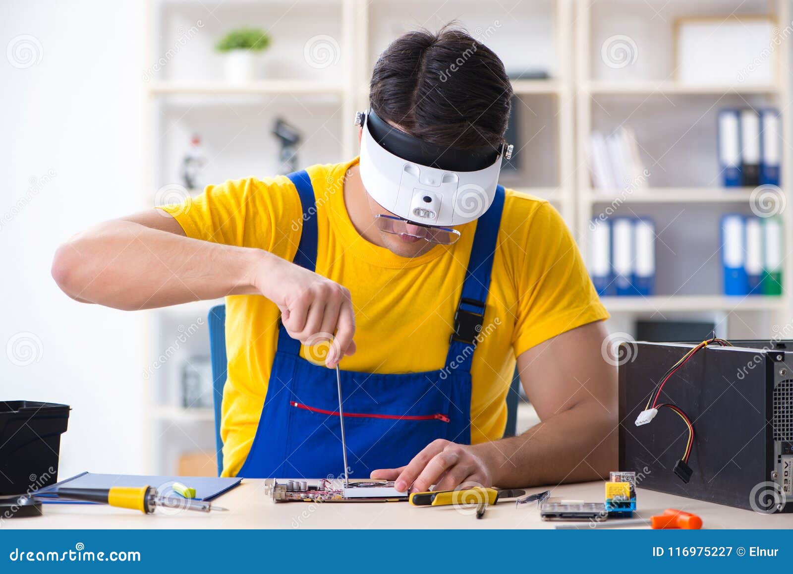 The Computer Repair Technician Repairing Hardware Stock Image - Image ...