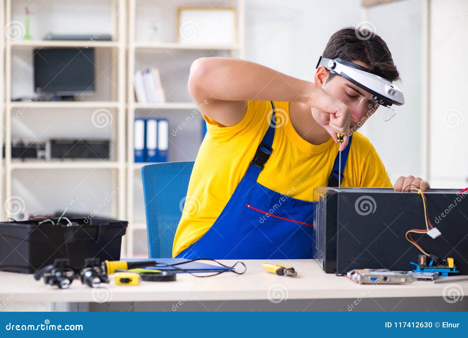 The Computer Repair Technician Repairing Hardware Stock Photo - Image ...