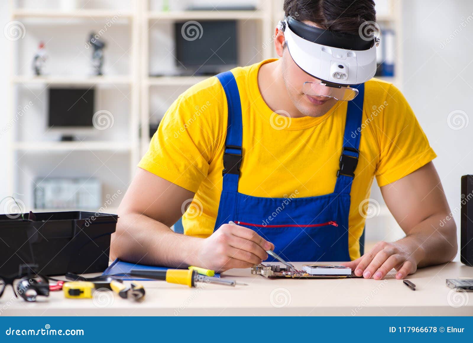 The Computer Repair Technician Repairing Hardware Stock Photo - Image ...