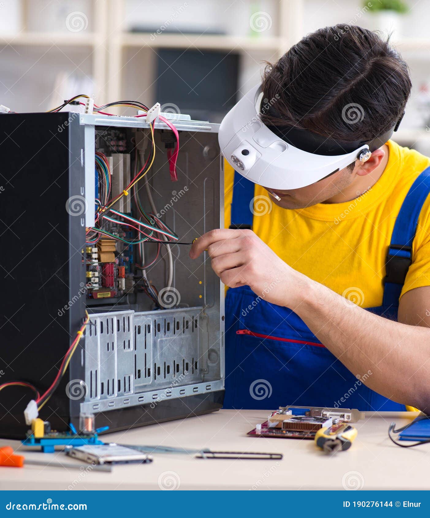 Computer Repair Technician Repairing Hardware Stock Photo - Image of ...