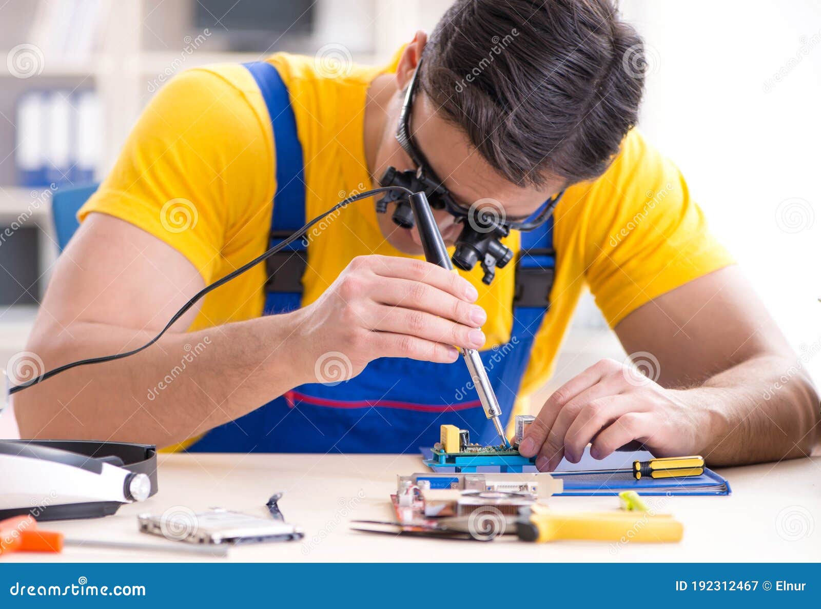 Computer Repair Technician Repairing Hardware Stock Image - Image of ...
