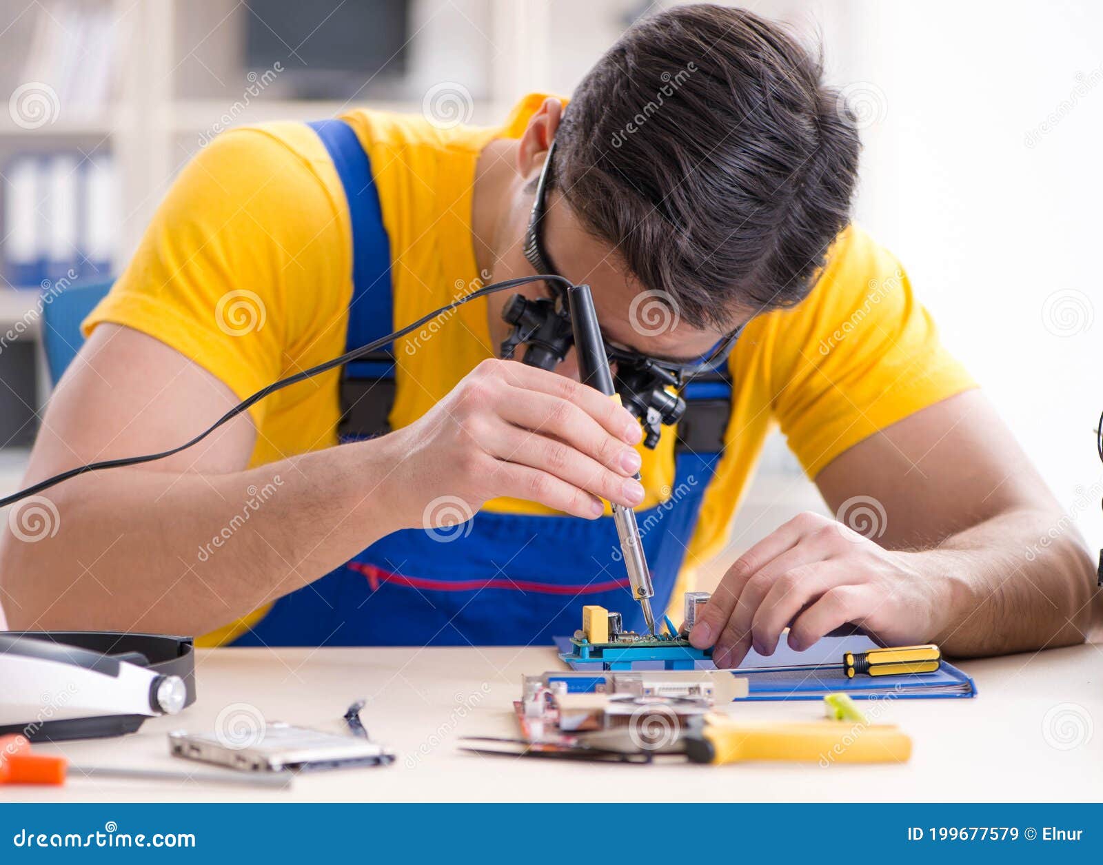 Computer Repair Technician Repairing Hardware Stock Image - Image of ...