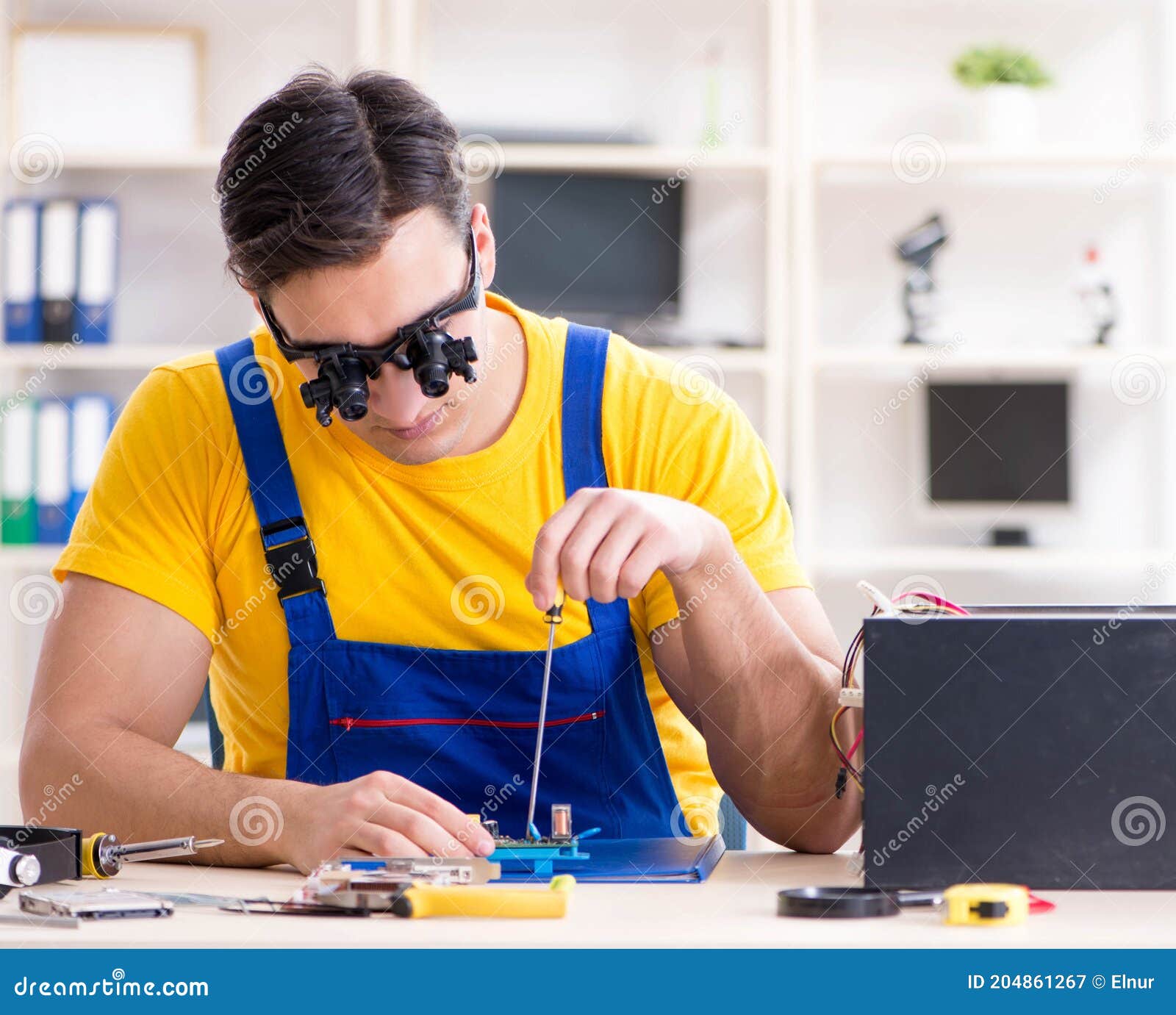 Computer Repair Technician Repairing Hardware Stock Image - Image of ...