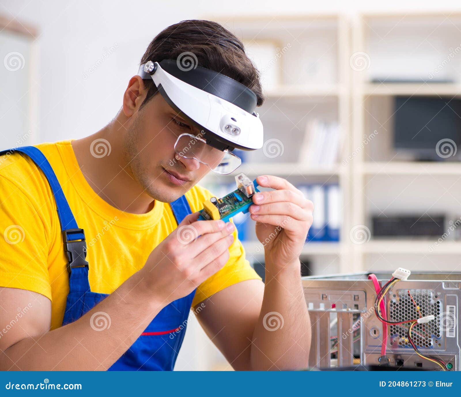 Computer Repair Technician Repairing Hardware Stock Image - Image of ...