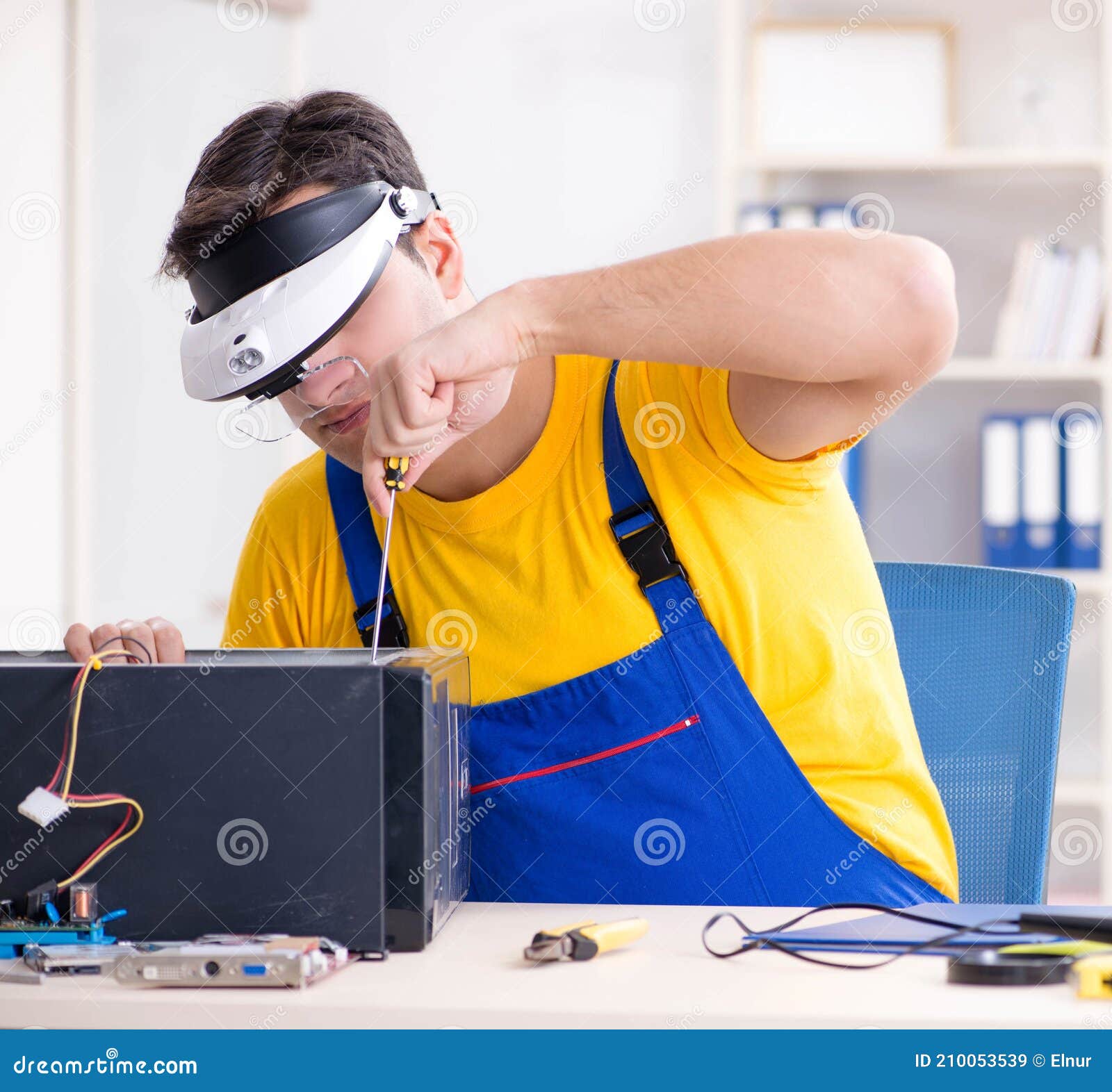 Computer Repair Technician Repairing Hardware Stock Image - Image of ...