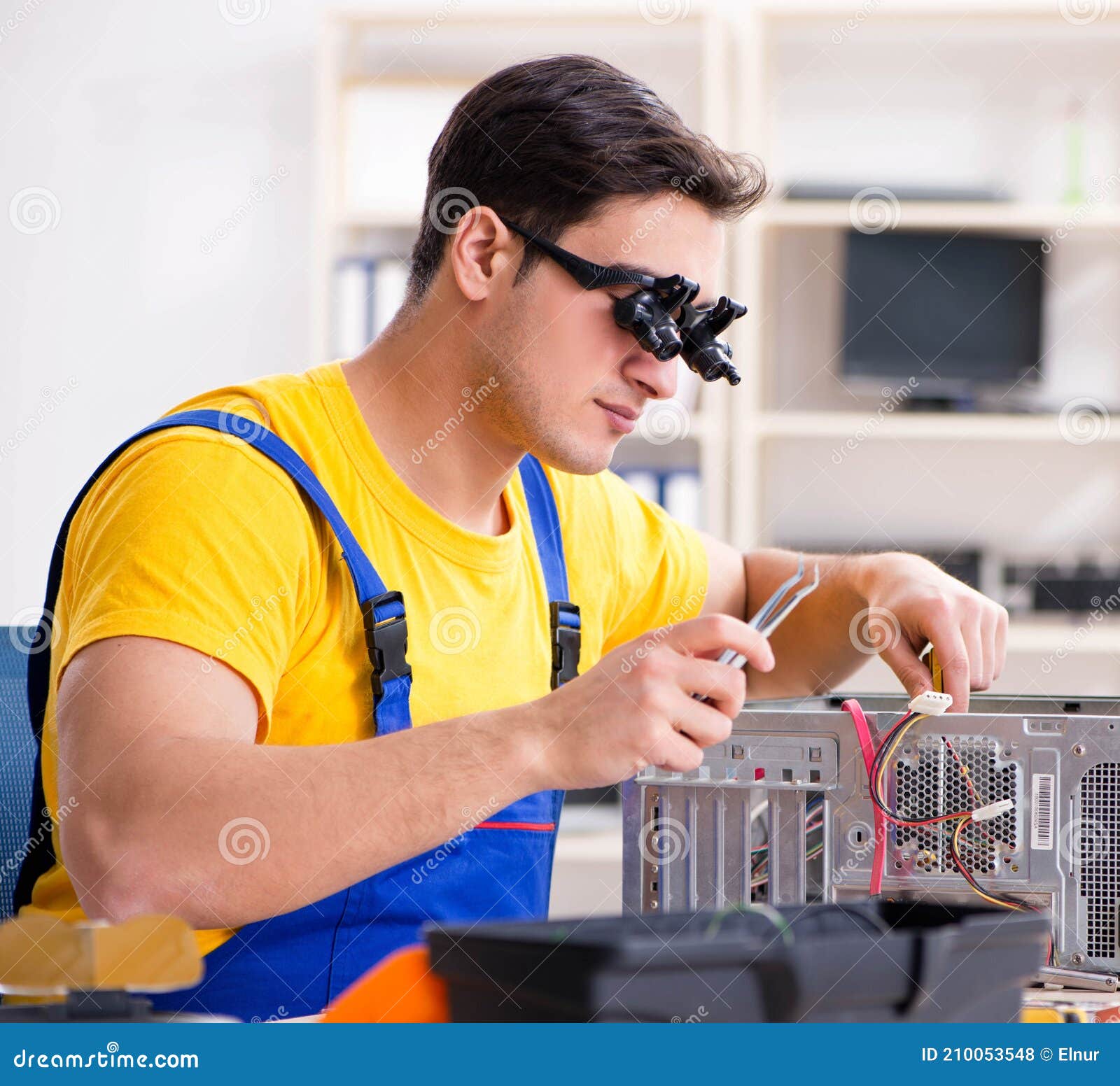 Computer Repair Technician Repairing Hardware Stock Photo - Image of ...