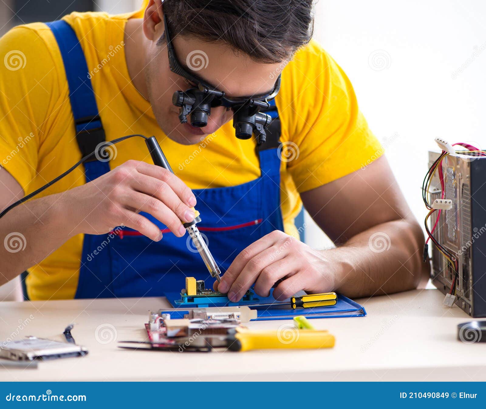 Computer Repair Technician Repairing Hardware Stock Image - Image of ...