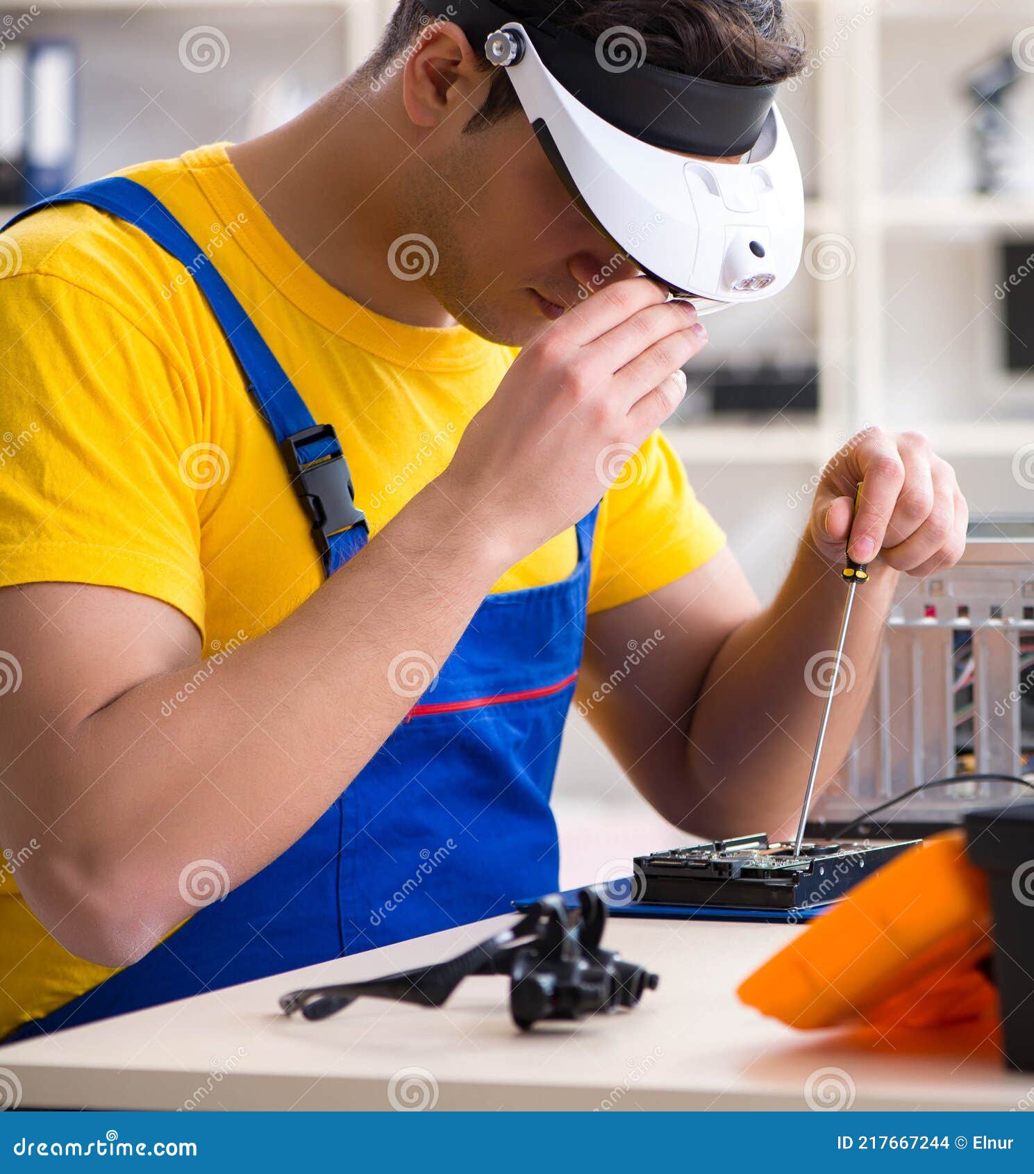 Computer Repair Technician Repairing Hardware Stock Photo - Image of ...