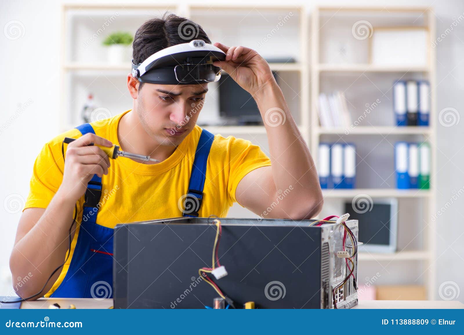 The Computer Repair Technician Repairing Hardware Stock Image - Image ...