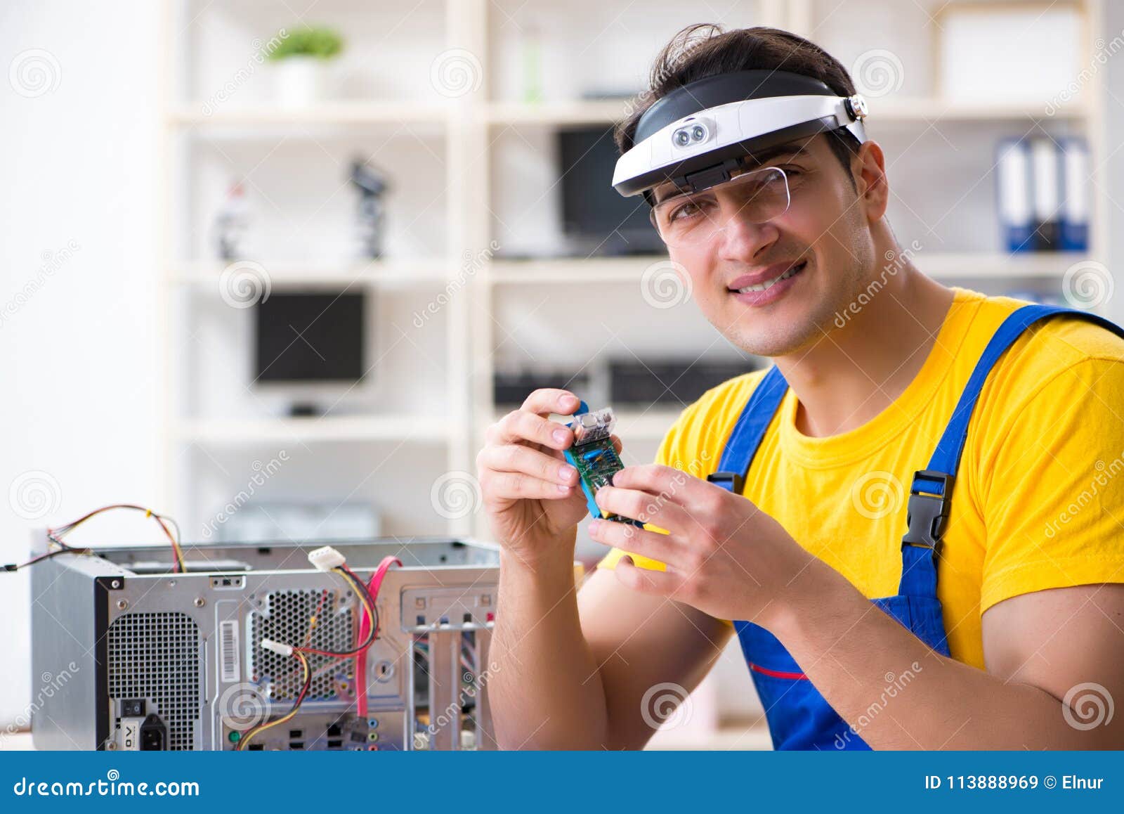 The Computer Repair Technician Repairing Hardware Stock Image - Image ...
