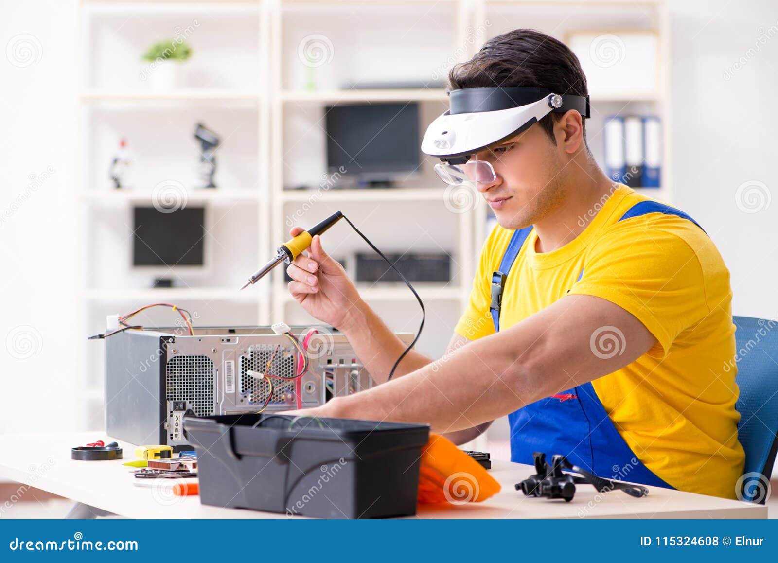 The Computer Repair Technician Repairing Hardware Stock Photo - Image ...