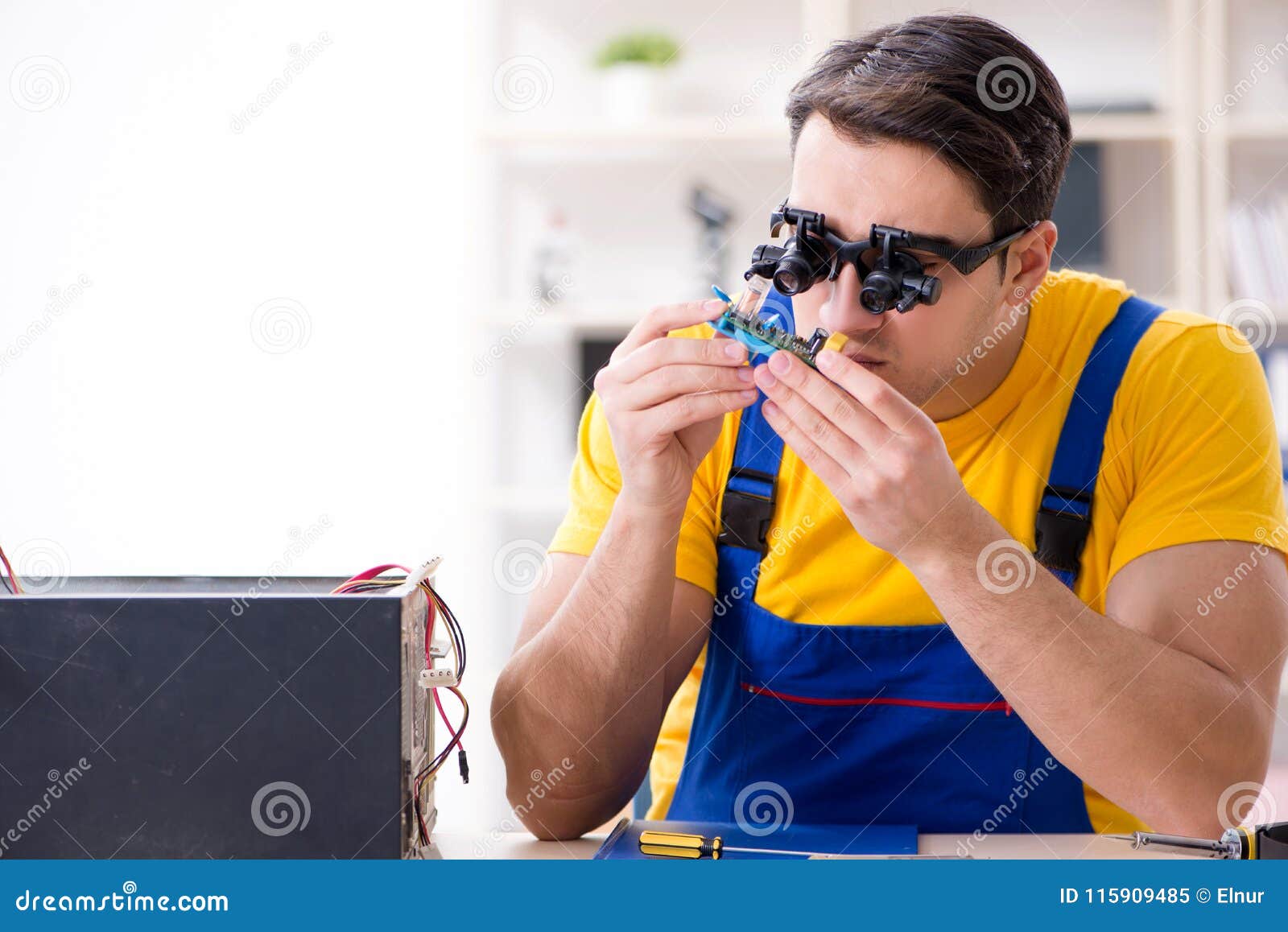 The Computer Repair Technician Repairing Hardware Stock Image - Image ...