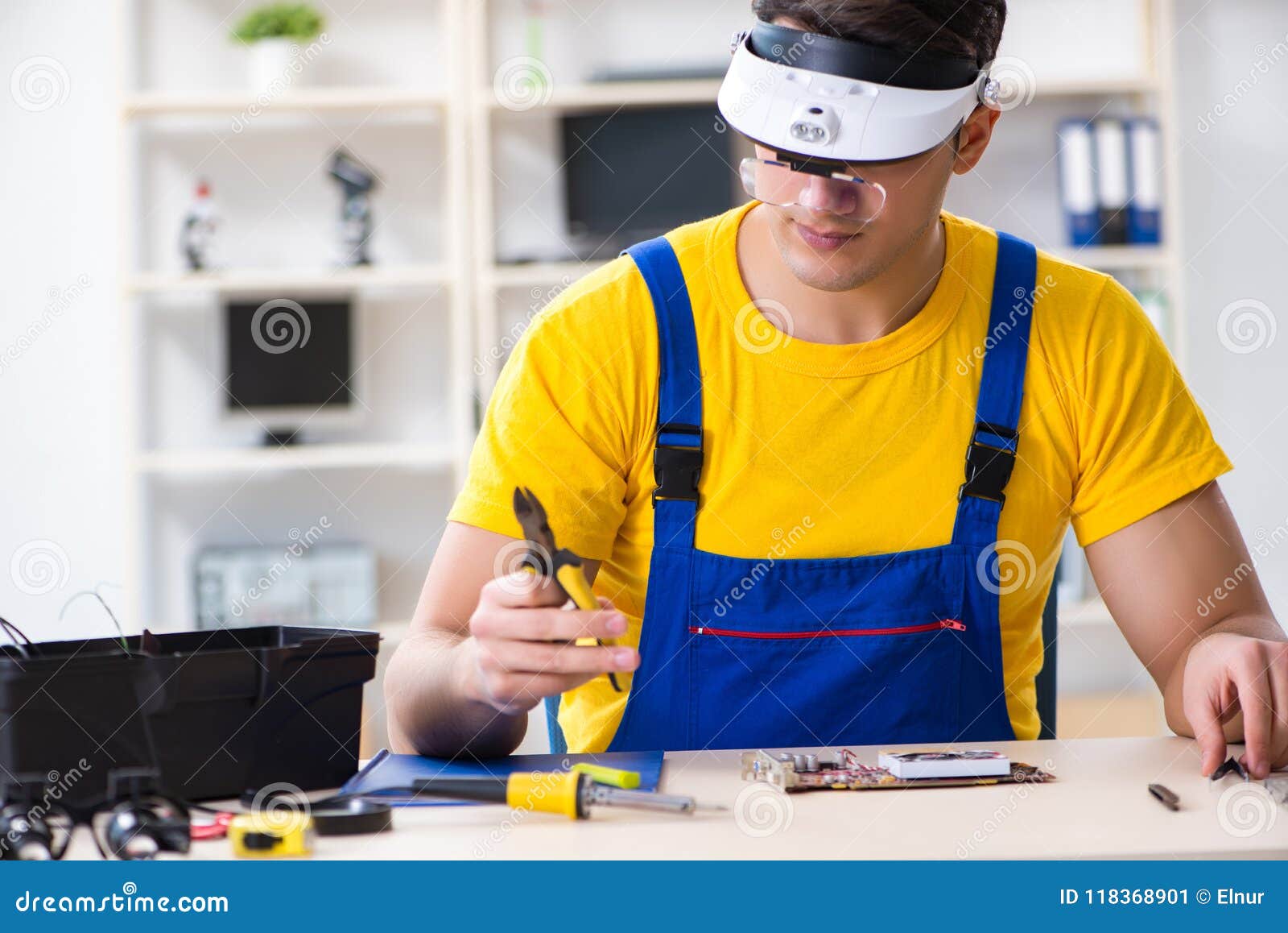 The Computer Repair Technician Repairing Hardware Stock Image - Image ...
