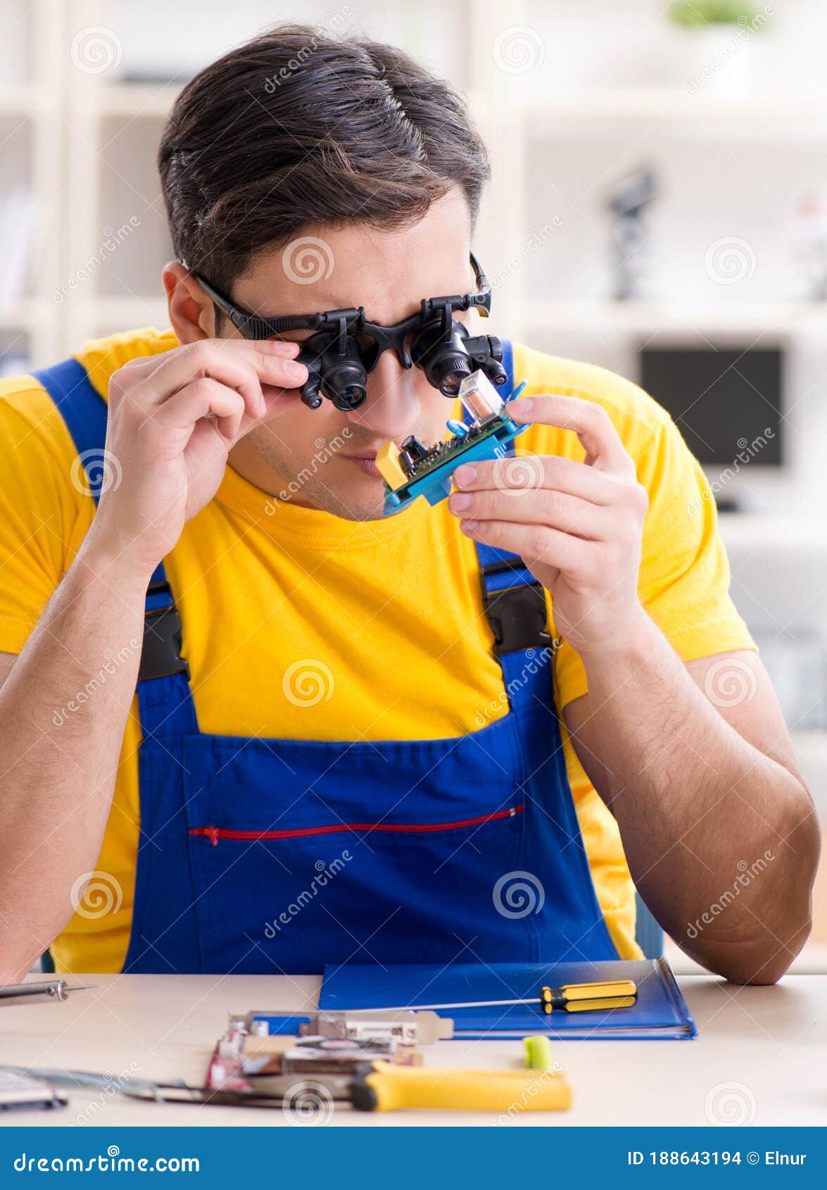 Computer Repair Technician Repairing Hardware Stock Photo - Image of ...