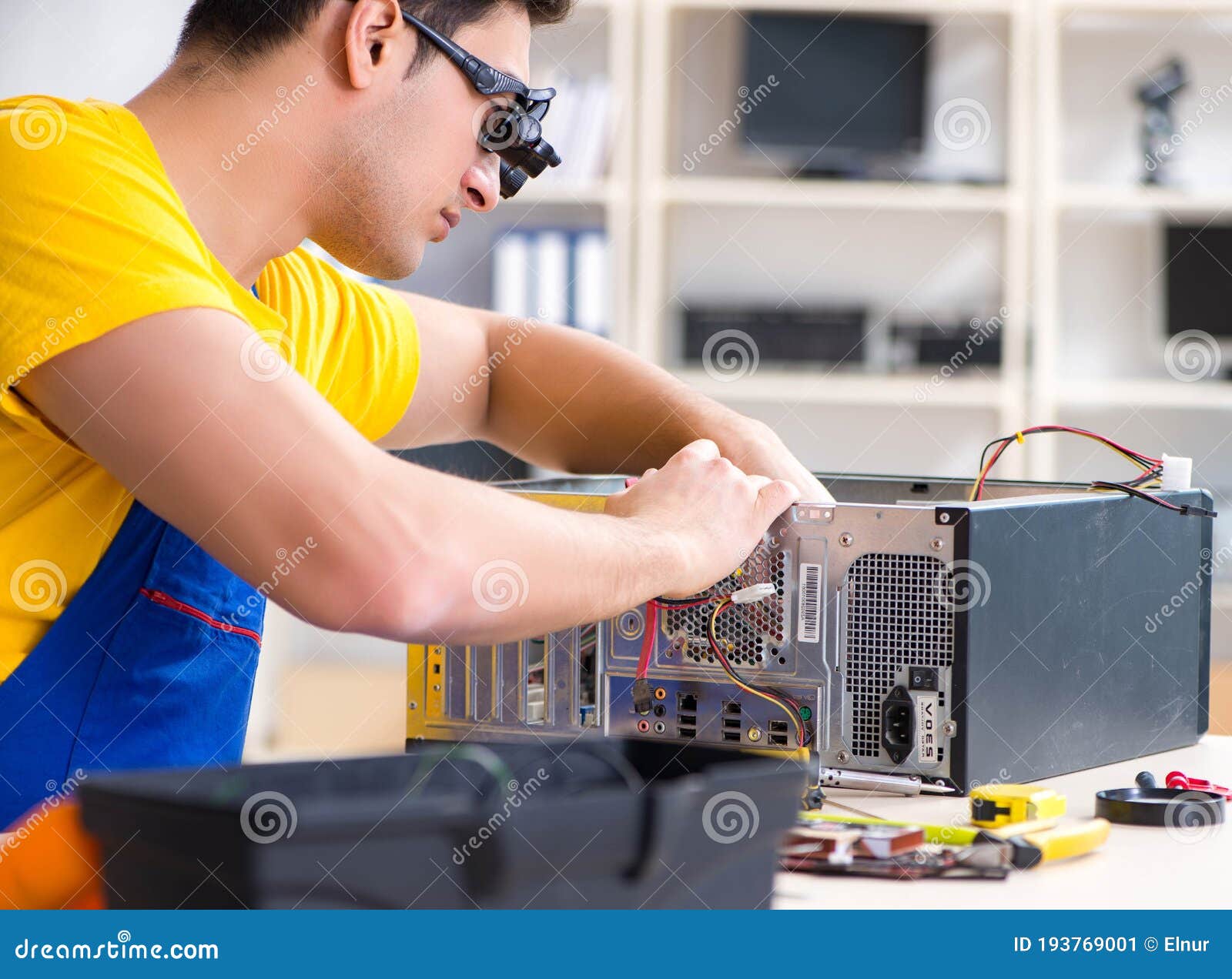 Computer Repair Technician Repairing Hardware Stock Image - Image of ...