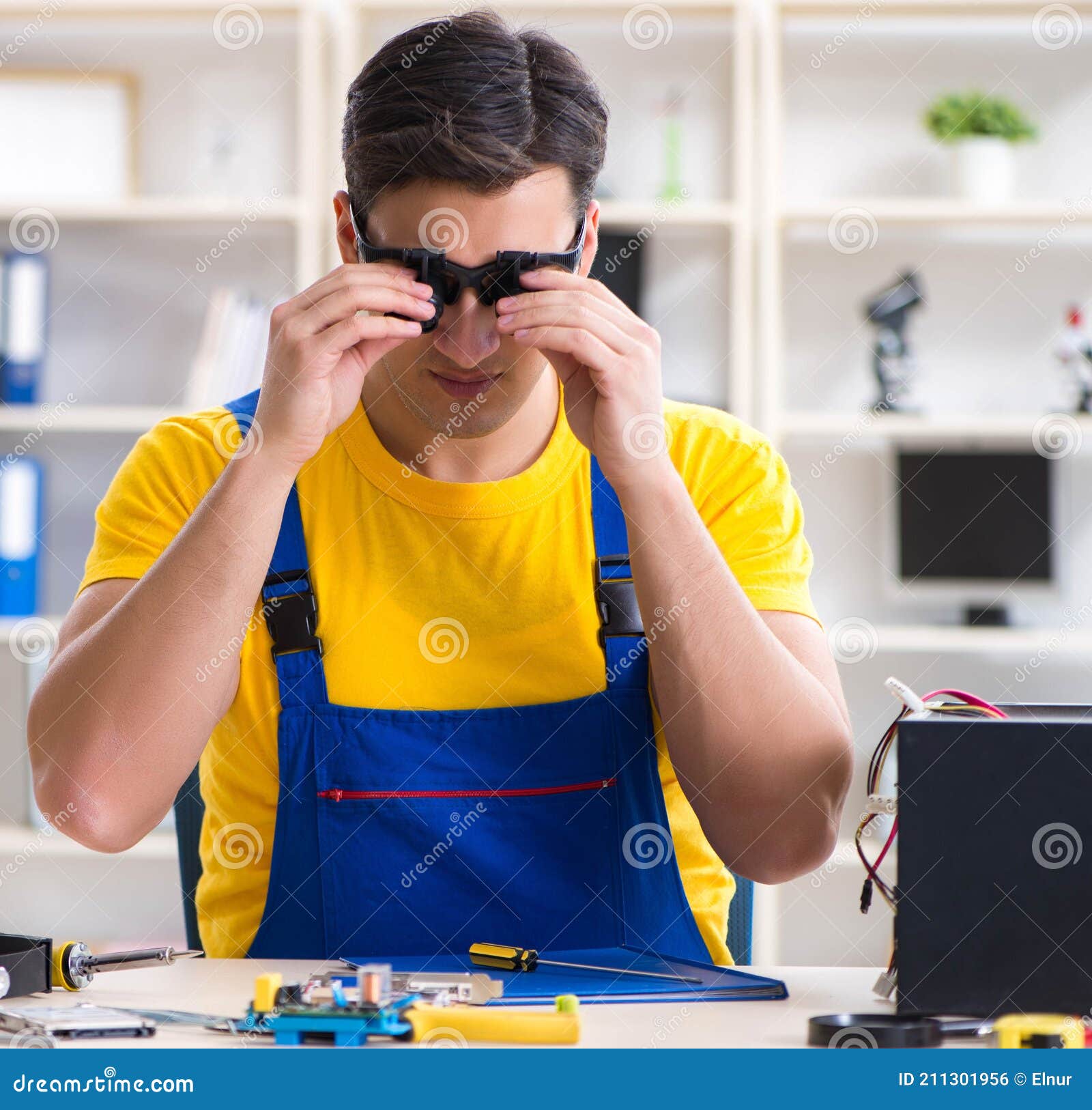 Computer Repair Technician Repairing Hardware Stock Photo - Image of ...