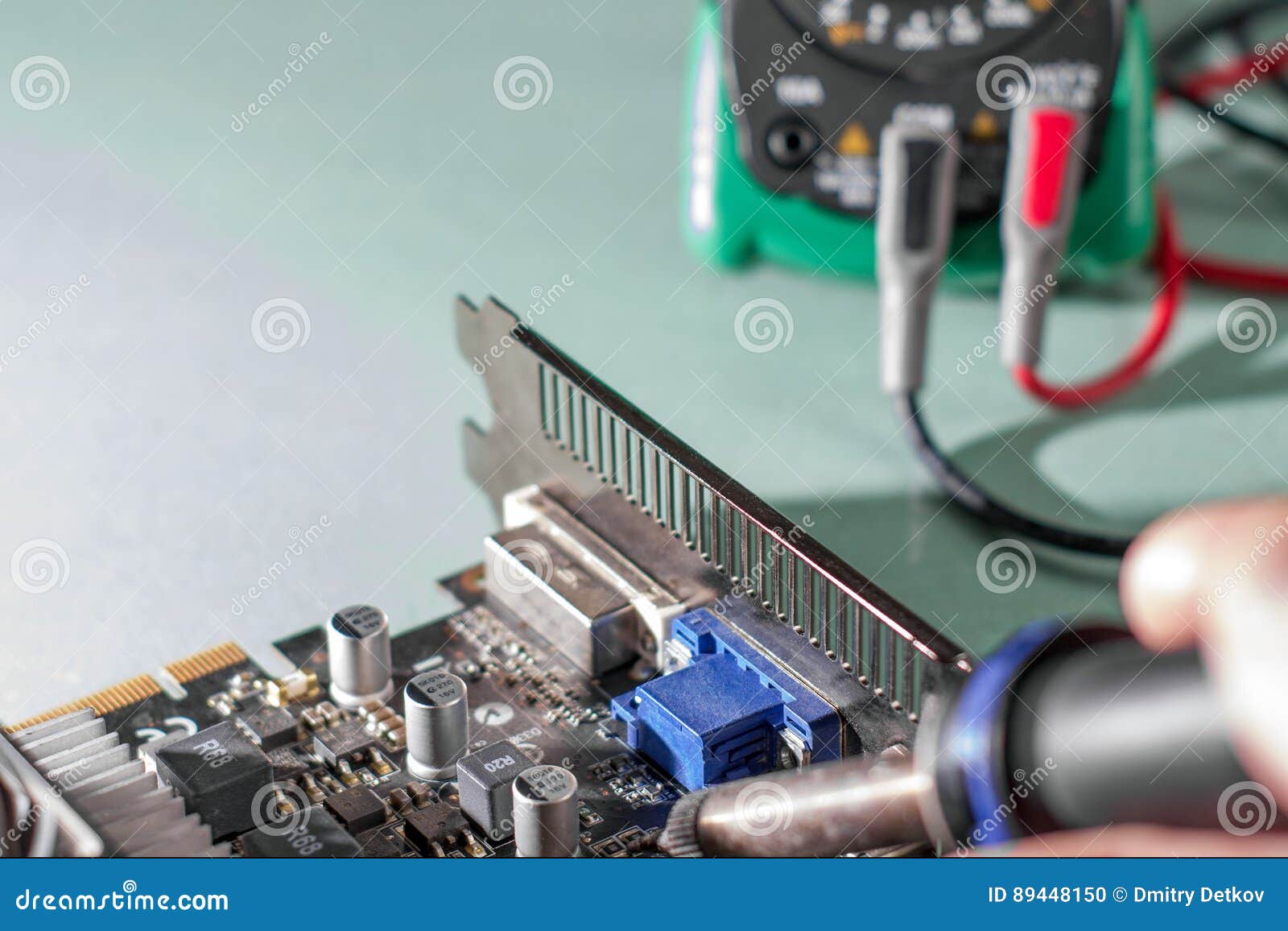 Computer Repair, Video Card Stock Photo - Image of electrical, metal ...
