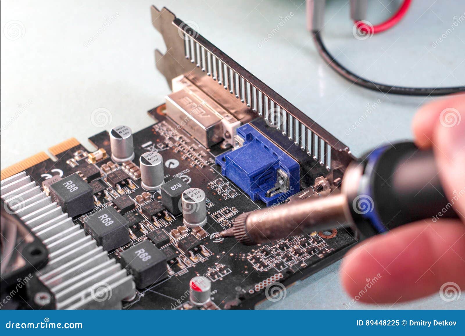 Computer Repair, Video Card Stock Image - Image of memory, mainboard ...