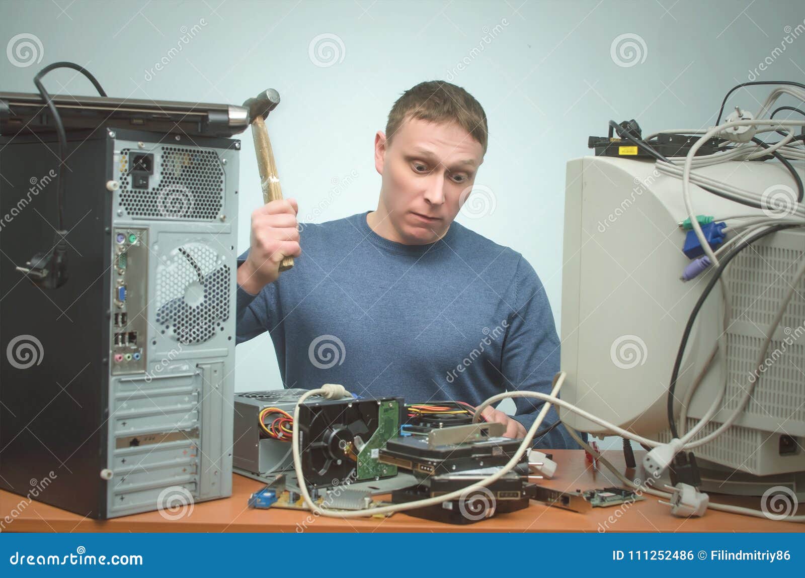 Computer Repairman. Computer Technician Engineer. Support Service ...