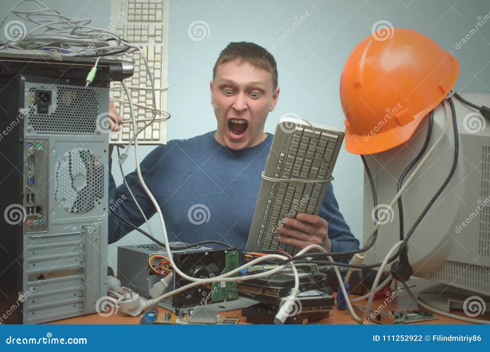 Computer Repairman. Computer Technician Engineer. Support Service ...