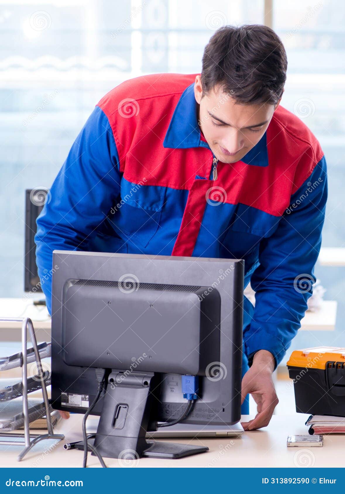 The Computer Repairman Specialist Repairing Computer Desktop Stock Photo - Image of circuit ...