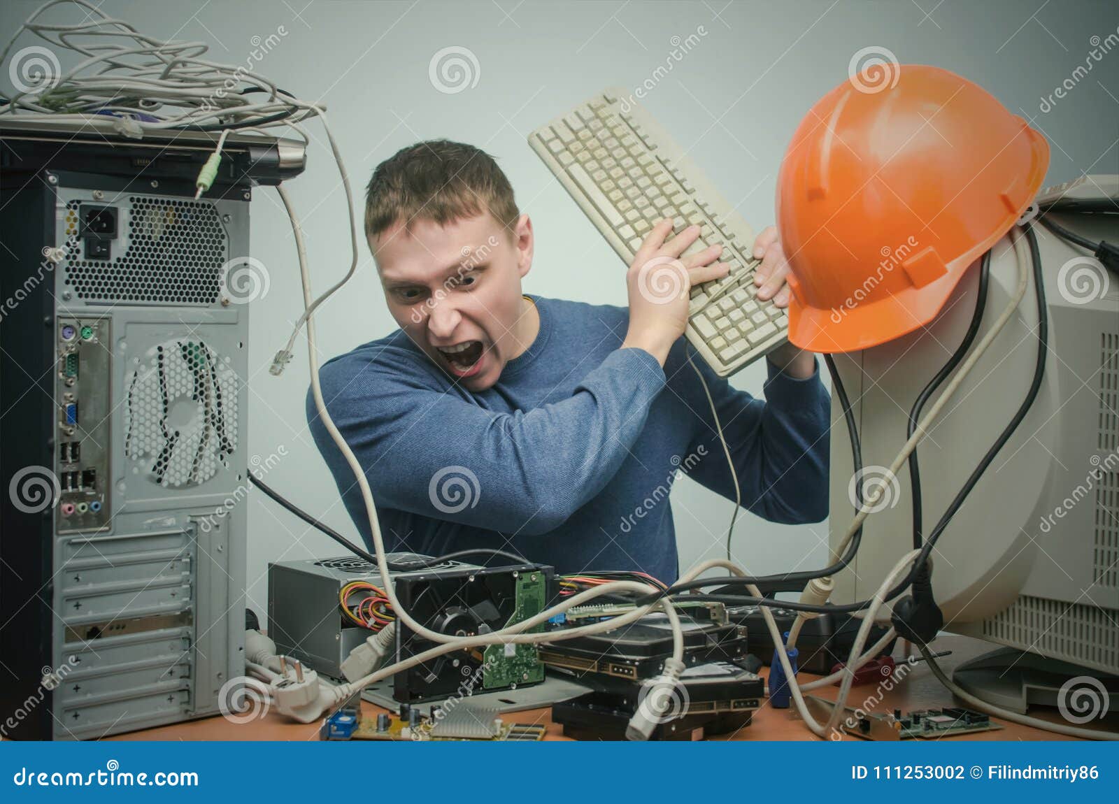 Computer Repairman. Computer Technician Engineer. Support Service ...